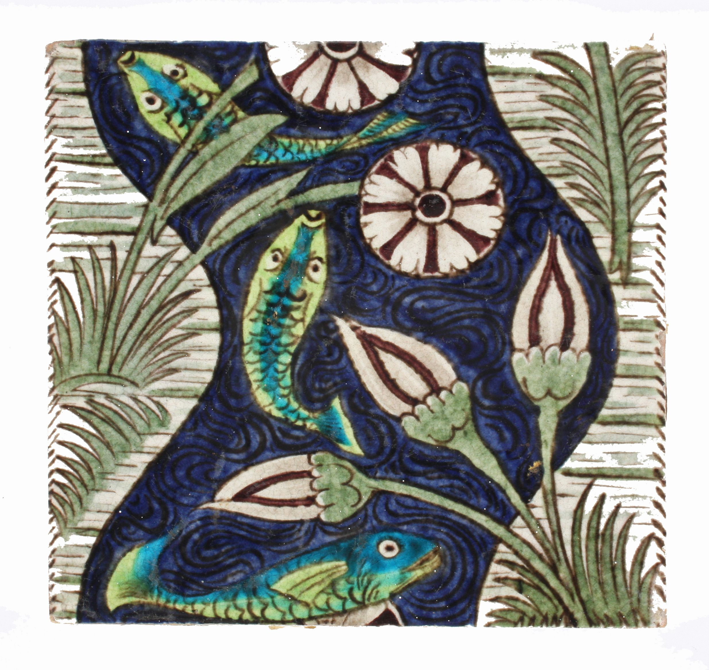 Bonhams : A William de Morgan tile
