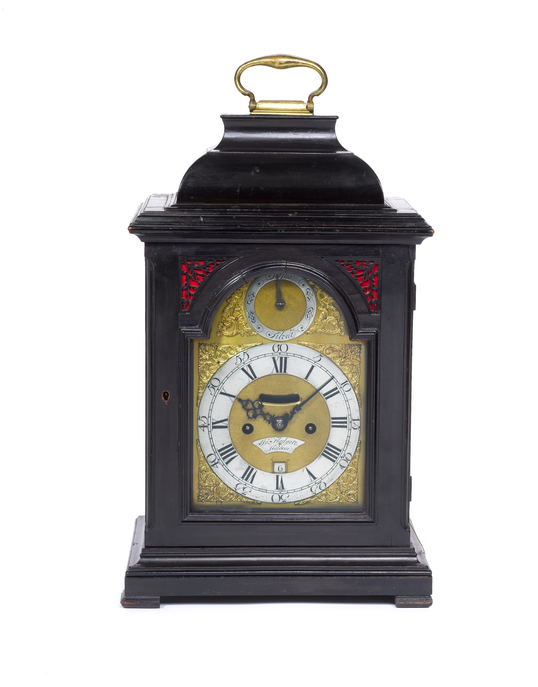 Bonhams : A mid 18th century ebonised bracket clock John Fladgate, London