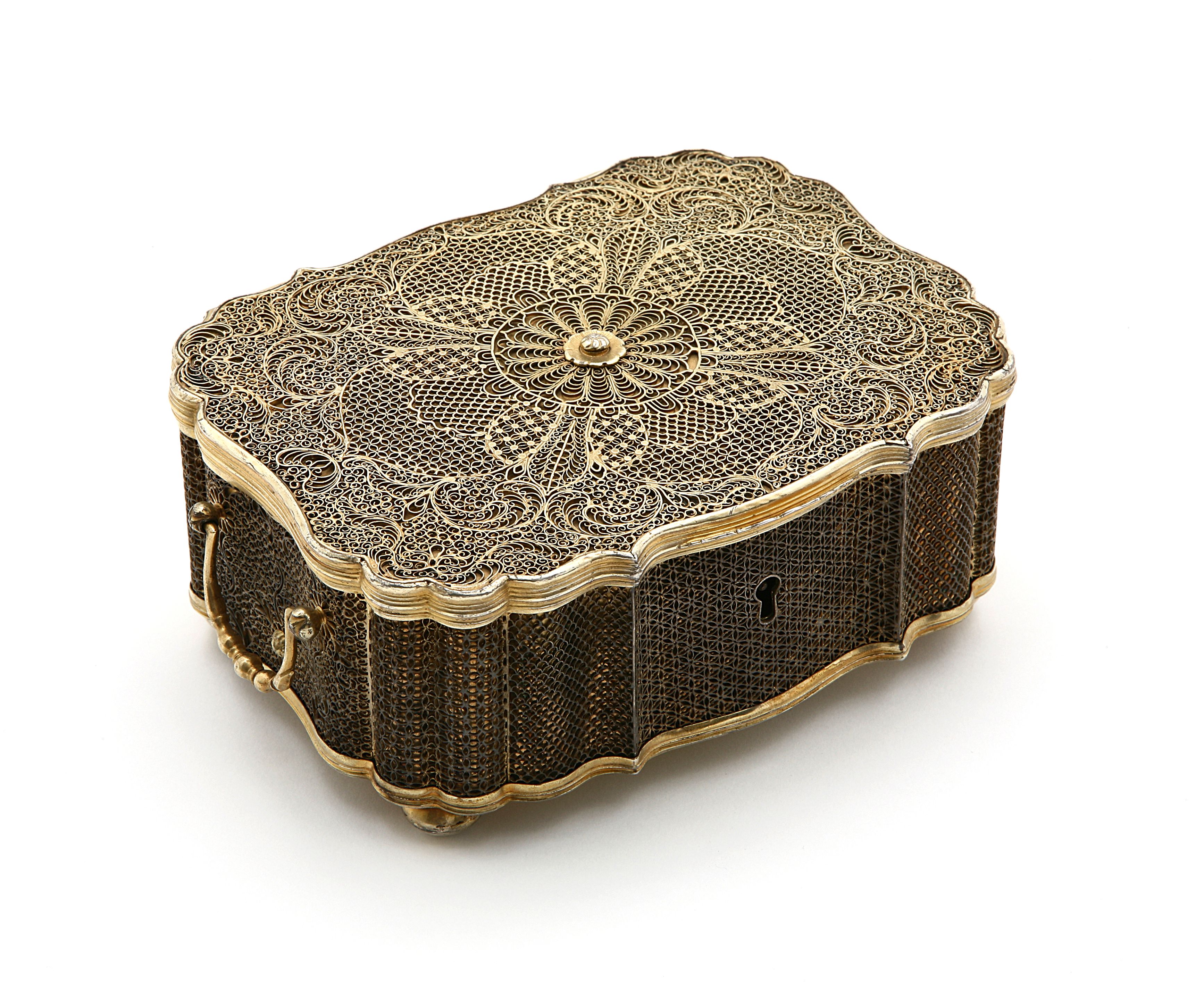 Bonhams : An 18th century Chinese export silver-gilt two-handled casket ...