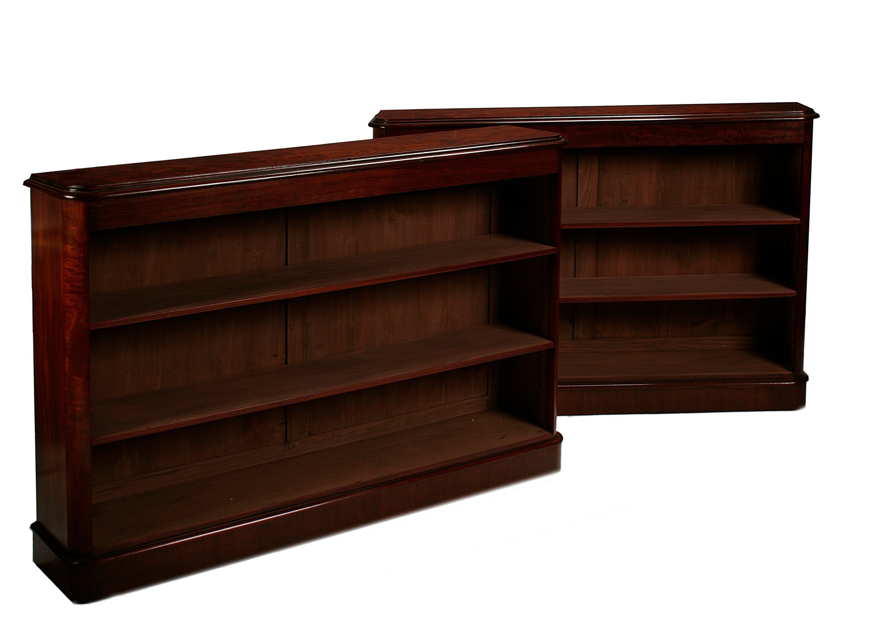 Bonhams : A pair of mahogany dwarf open bookcases