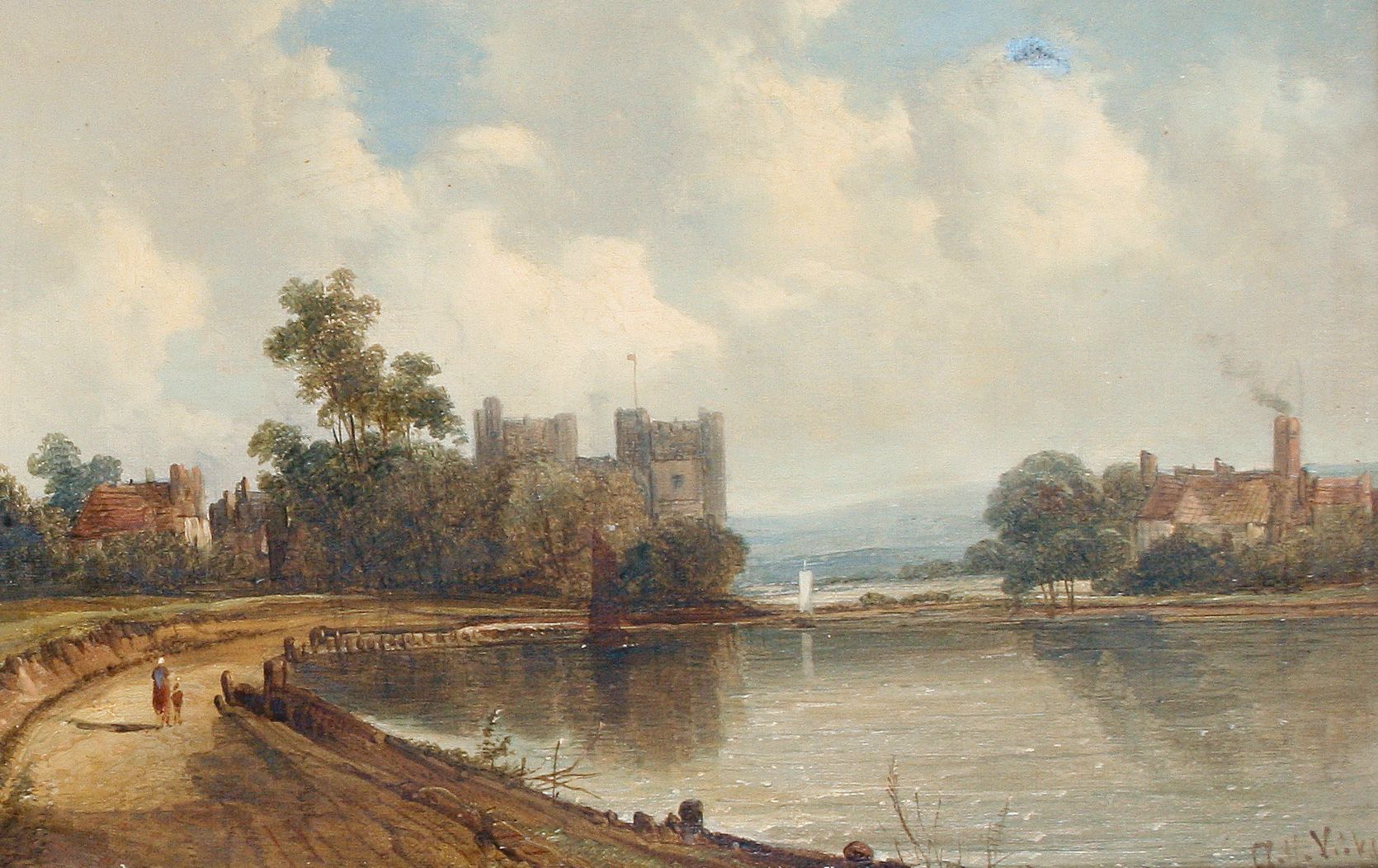Bonhams : Alfred H. Vickers (British, fl.1853-1907) River landscape ...