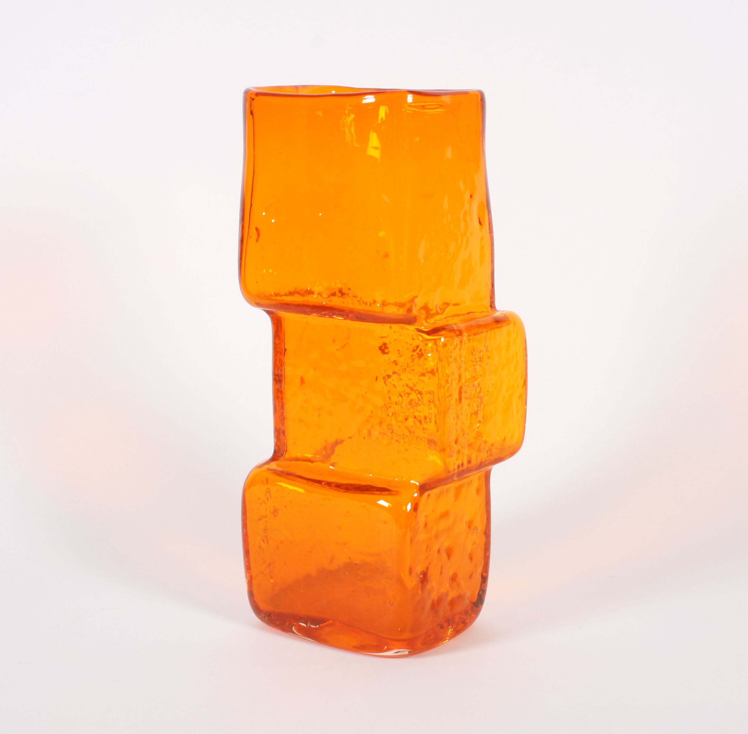 Bonhams : A Whitefriars orange 'Drunken Bricklayer' vase designed by ...