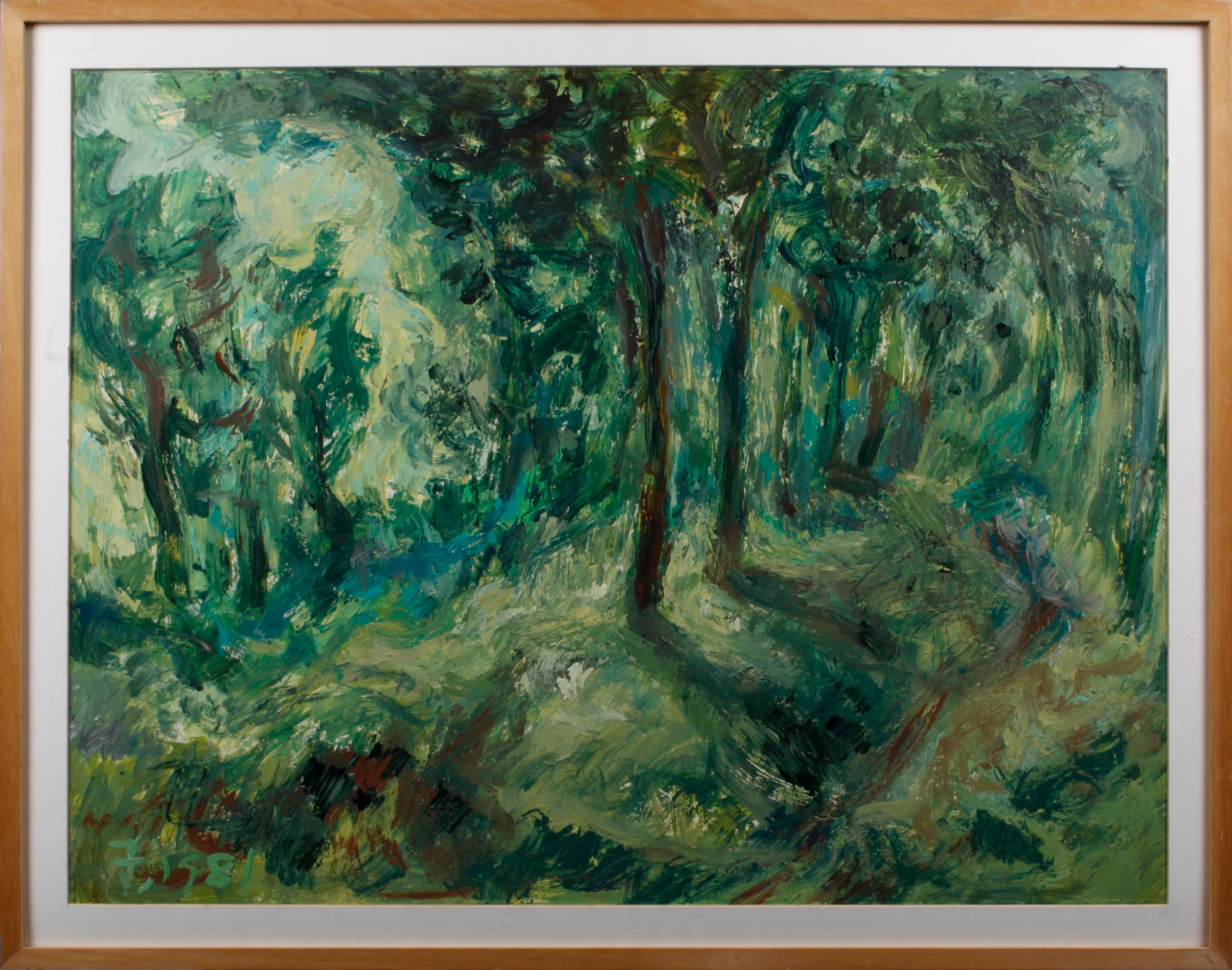 Bonhams : Michael Forster (Canadian) Country path through wood