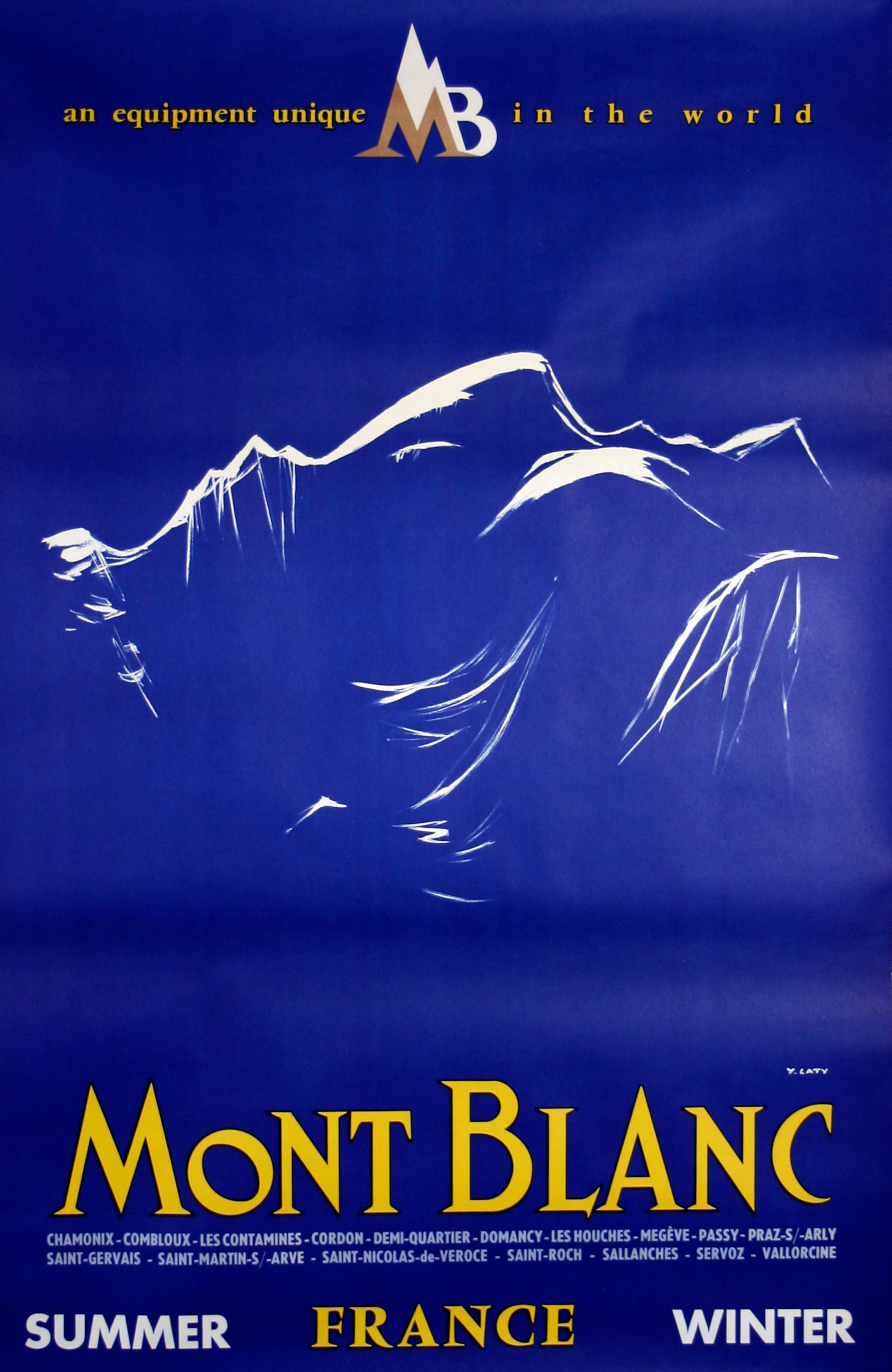 Bonhams : Y. Laty (mid 20th century) Travel Poster Mont Blanc Summer Winter