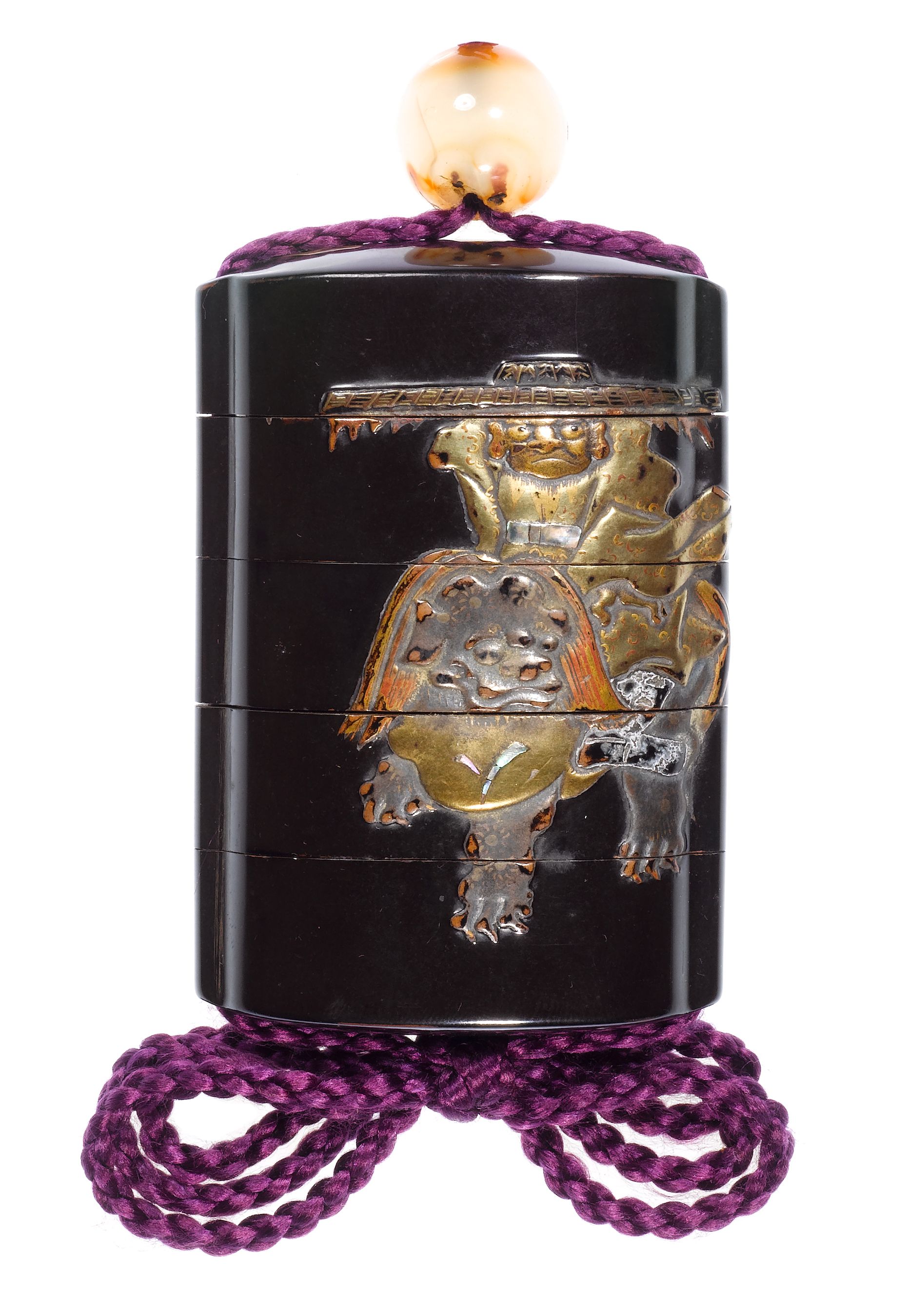 Bonhams : A roiro lacquer four-case inro By Yamada Jokasai, 18th century