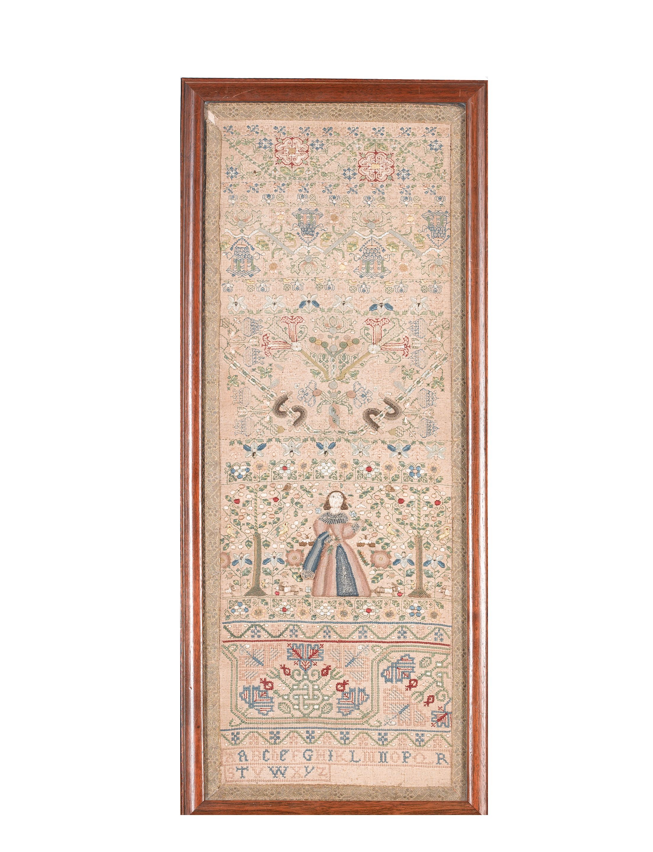 Bonhams : A long sampler English, 17th Century