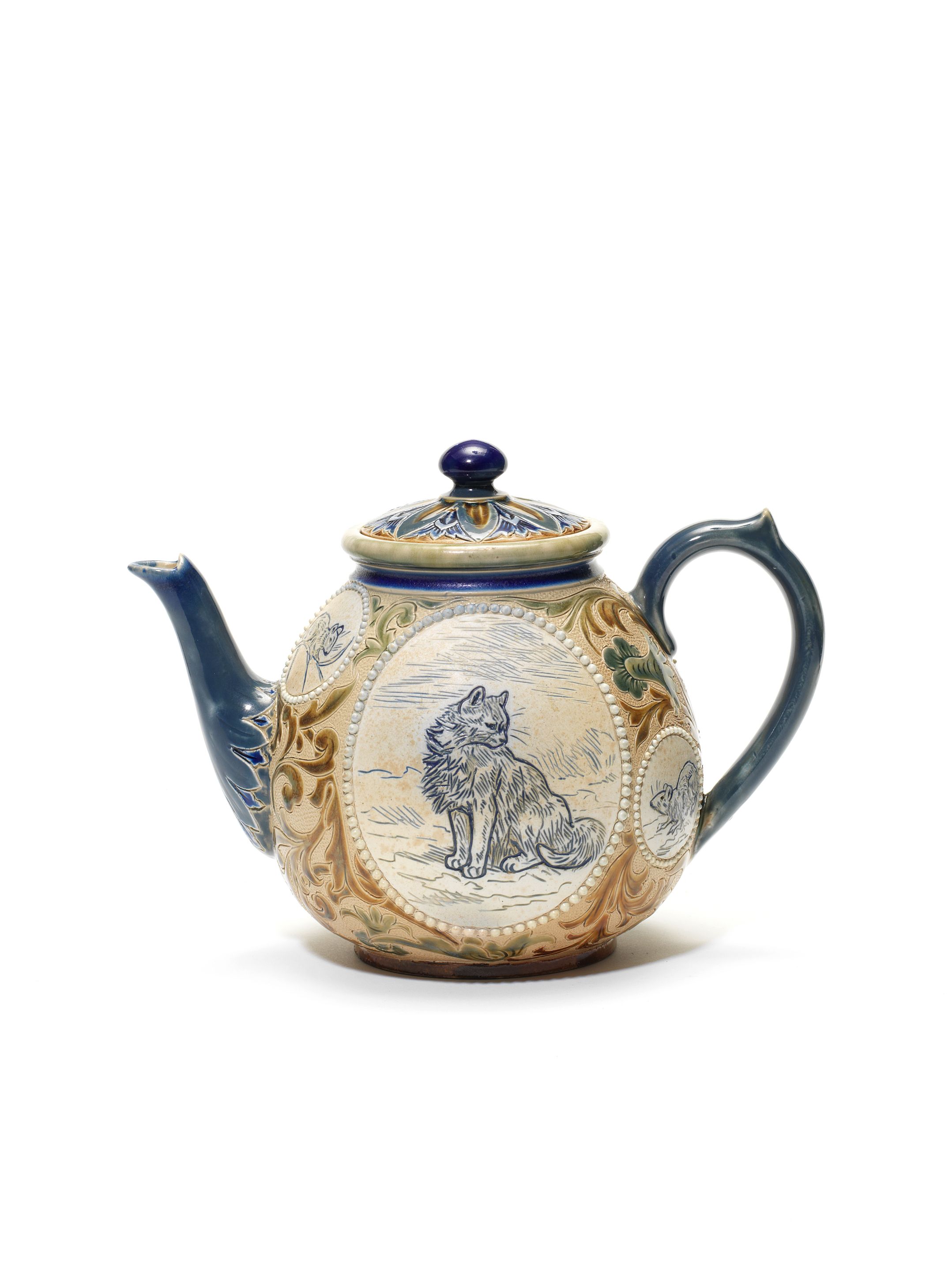 Bonhams : Hannah Barlow for Doulton Lambeth A Rare Teapot and Lid with ...