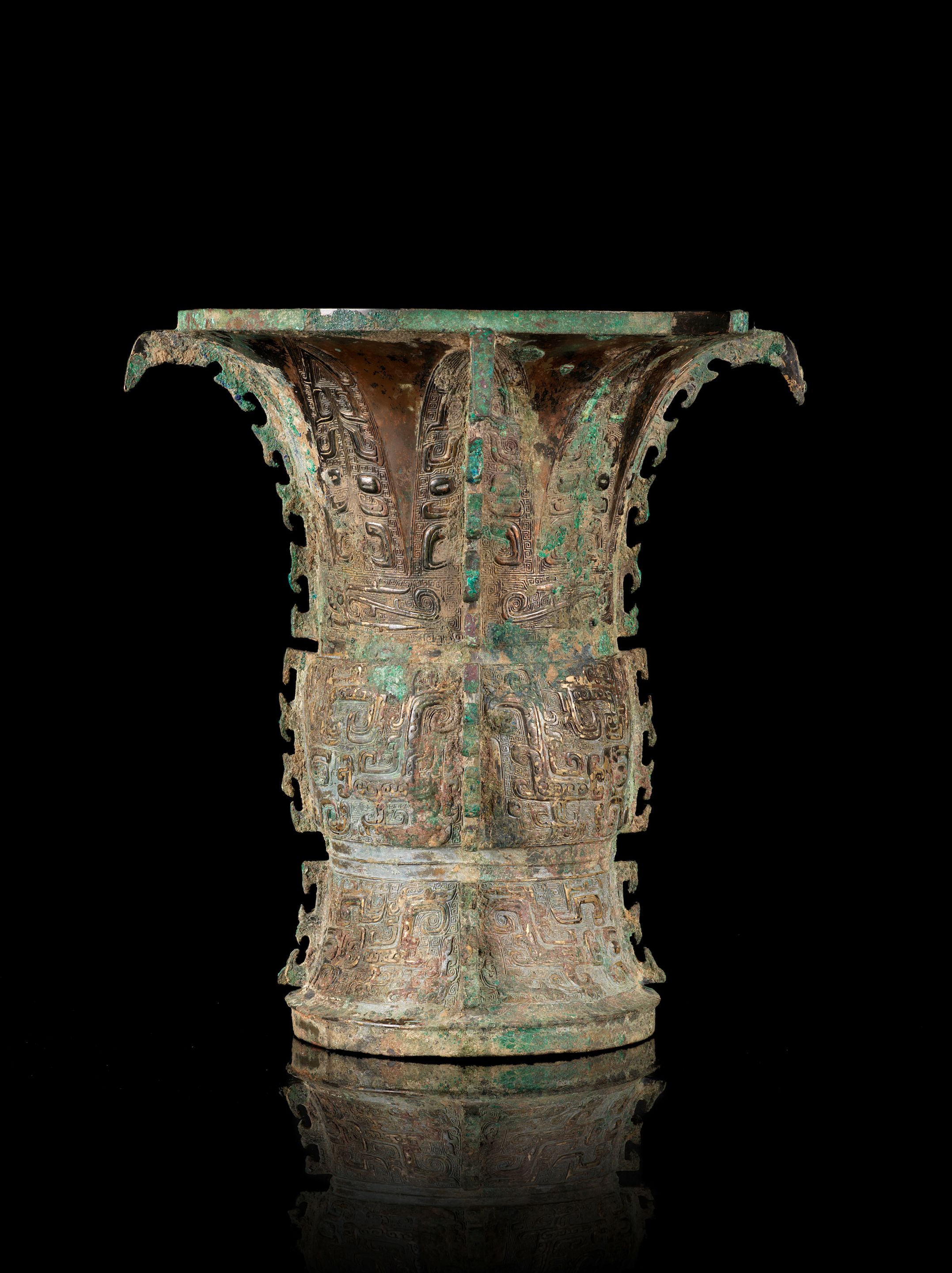 Bonhams : A rare archaic bronze ritual wine vessel, zun Early Western ...
