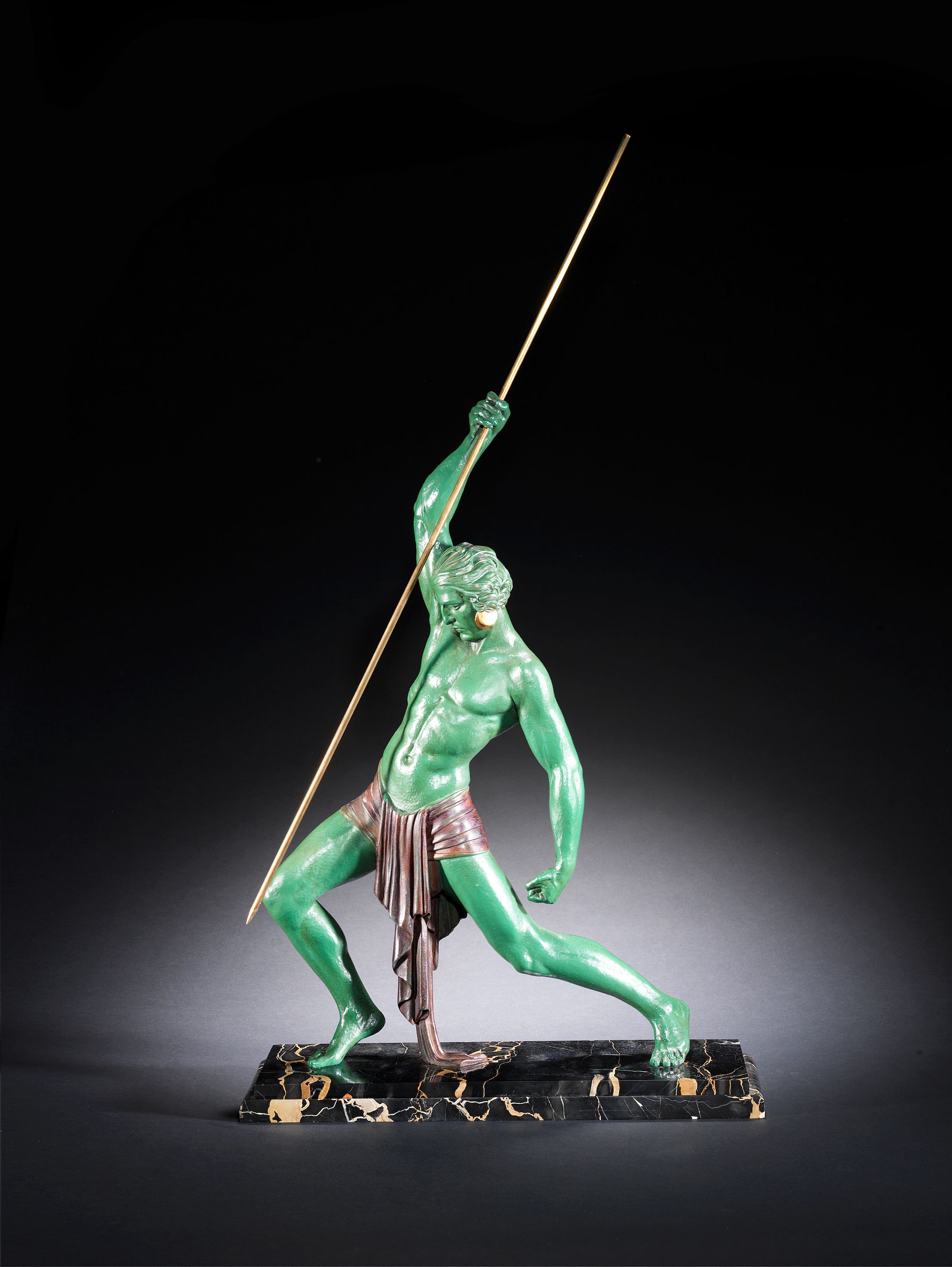 Bonhams : Demetre Chiparus A Cast Spelter Figure of a Hunter, circa 1925