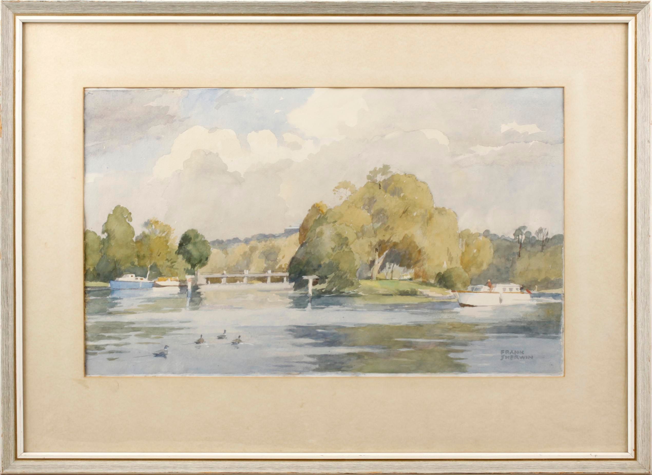 Bonhams : Frank Sherwin River landscape