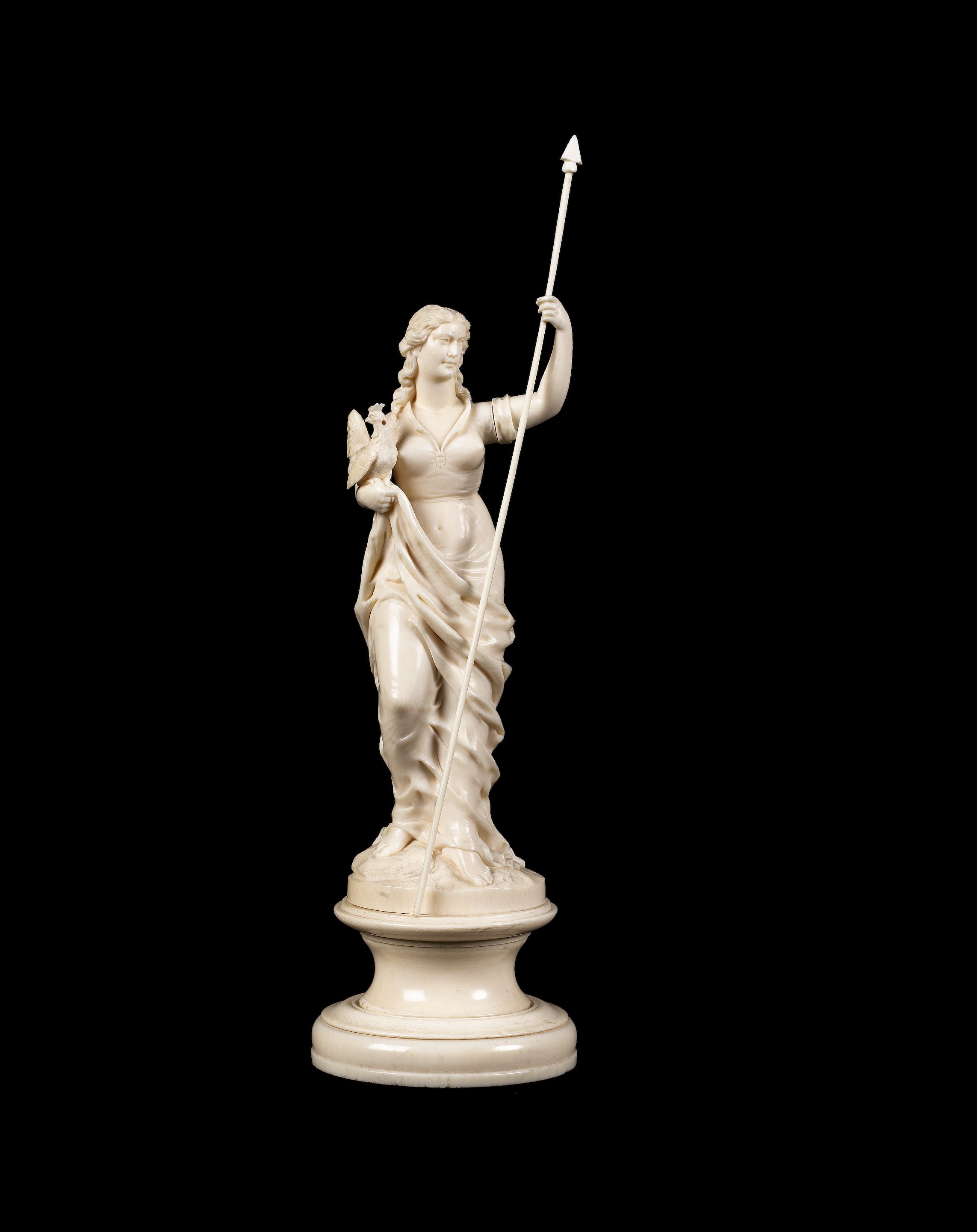 Bonhams : A Dieppe 19th century carved ivory figure of Marianne of France