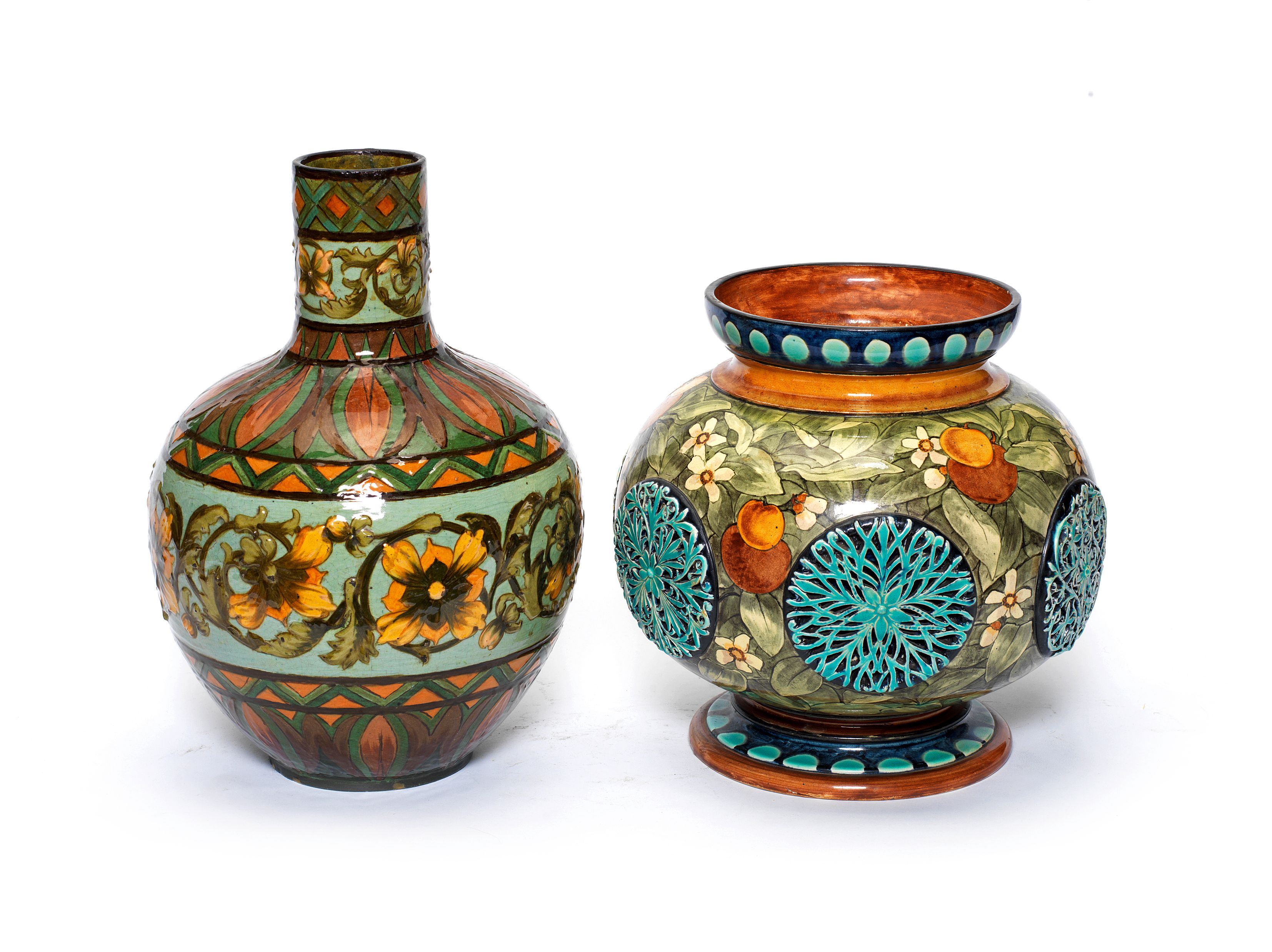 Bonhams : Fanny Allen for Doulton Lambeth An Impasto Ware Vase, 1882