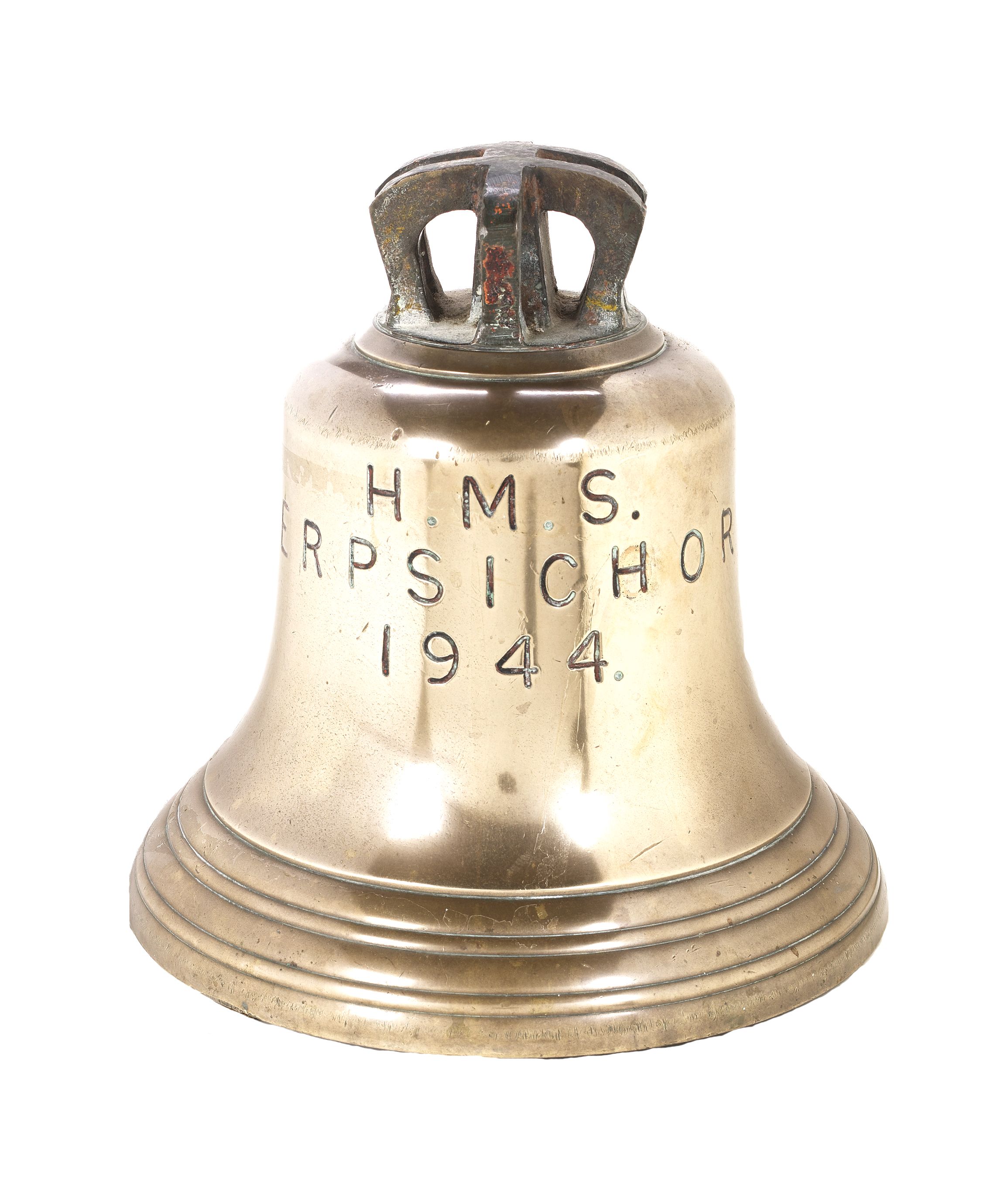 Bonhams : A Royal Navy ship's bell HMS Terpsichore 1944. 12x13ins ...