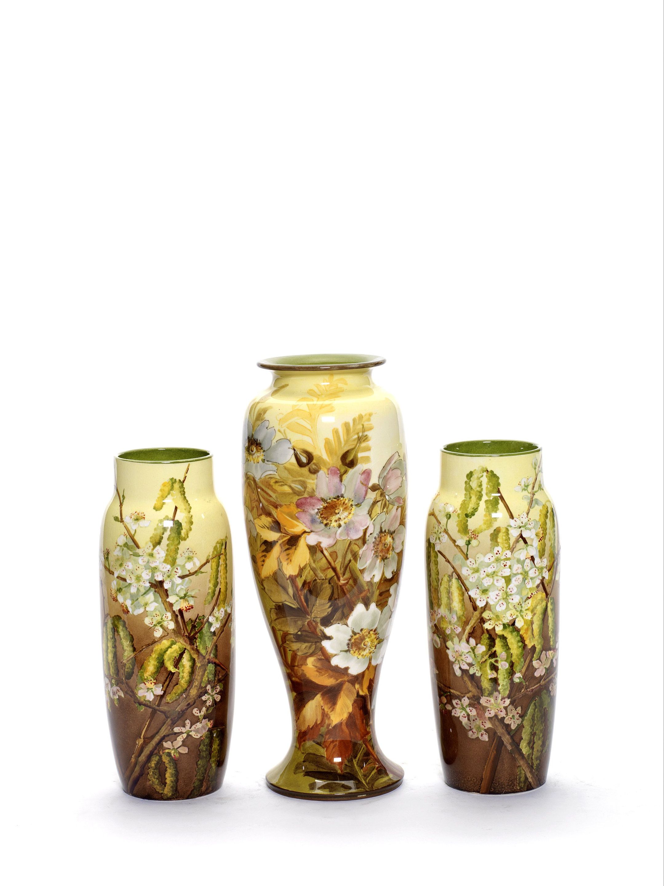 Bonhams : Emily Gillman for Doulton Lambeth a Pair of Faience Vases ...