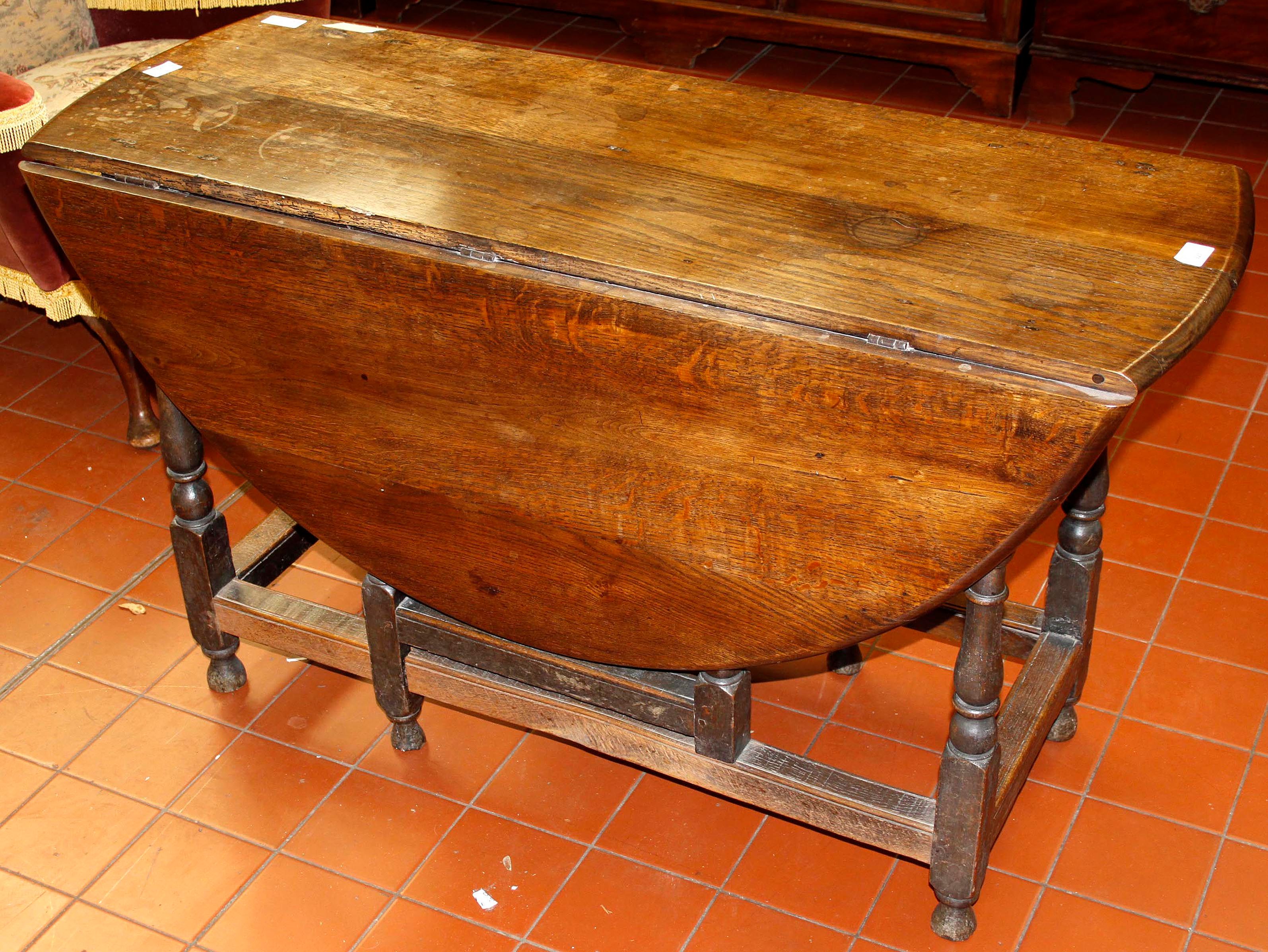 Bonhams : A 17th century style oak gateleg dining table