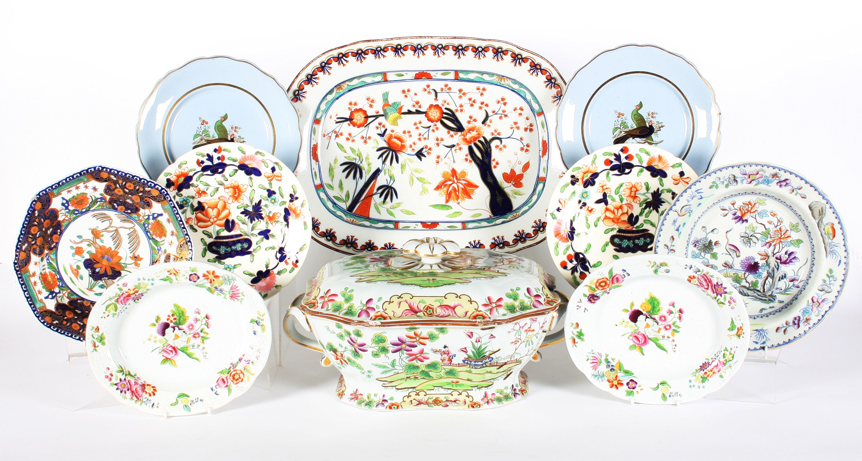 Bonhams : A Spode New Stone tureen and cover and a group of ironstone ...