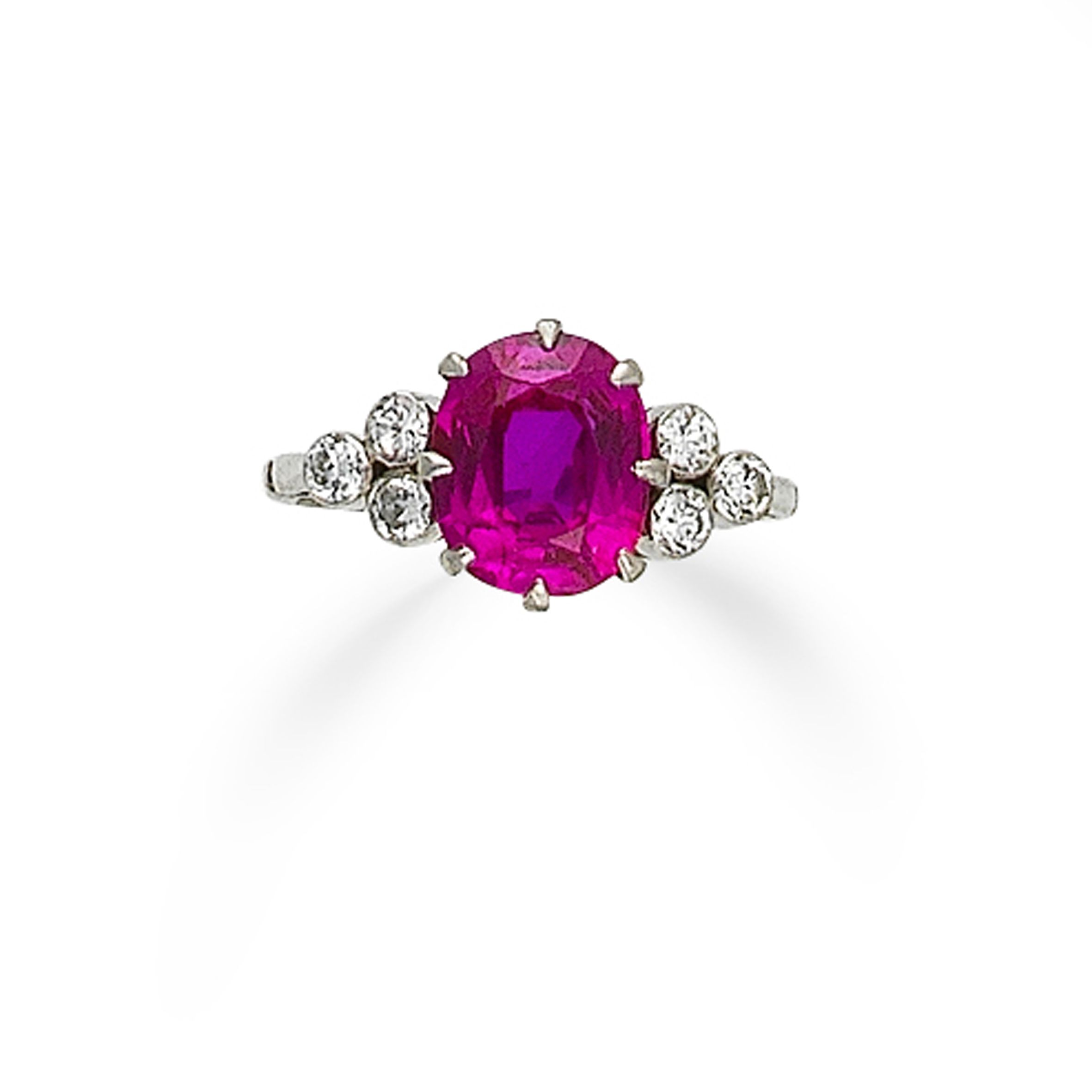 Bonhams : A ruby and diamond ring
