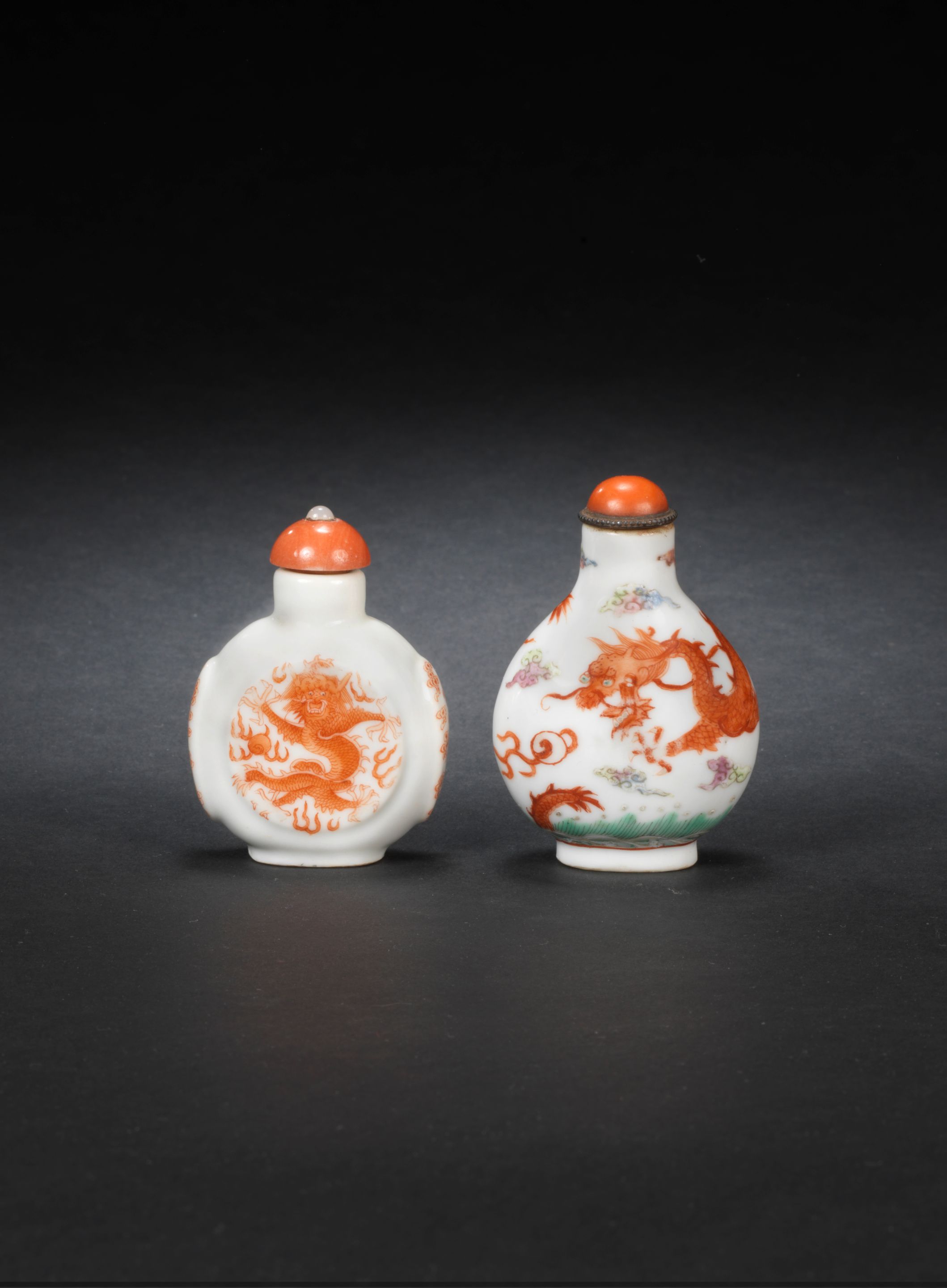 Bonhams : Two enamelled snuff bottles One with a Daoguang seal mark ...