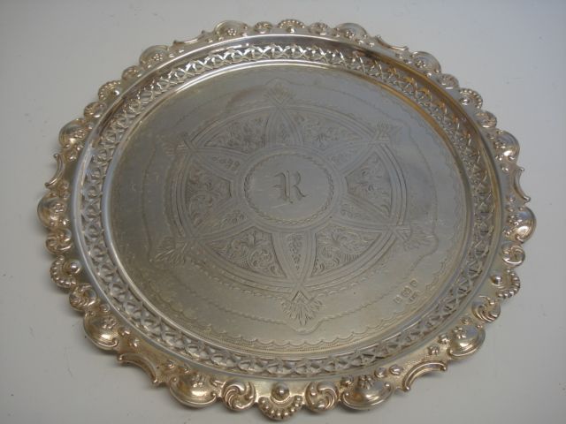 Bonhams : A Victorian circular waiter by C.W.& S., Birmingham 1900