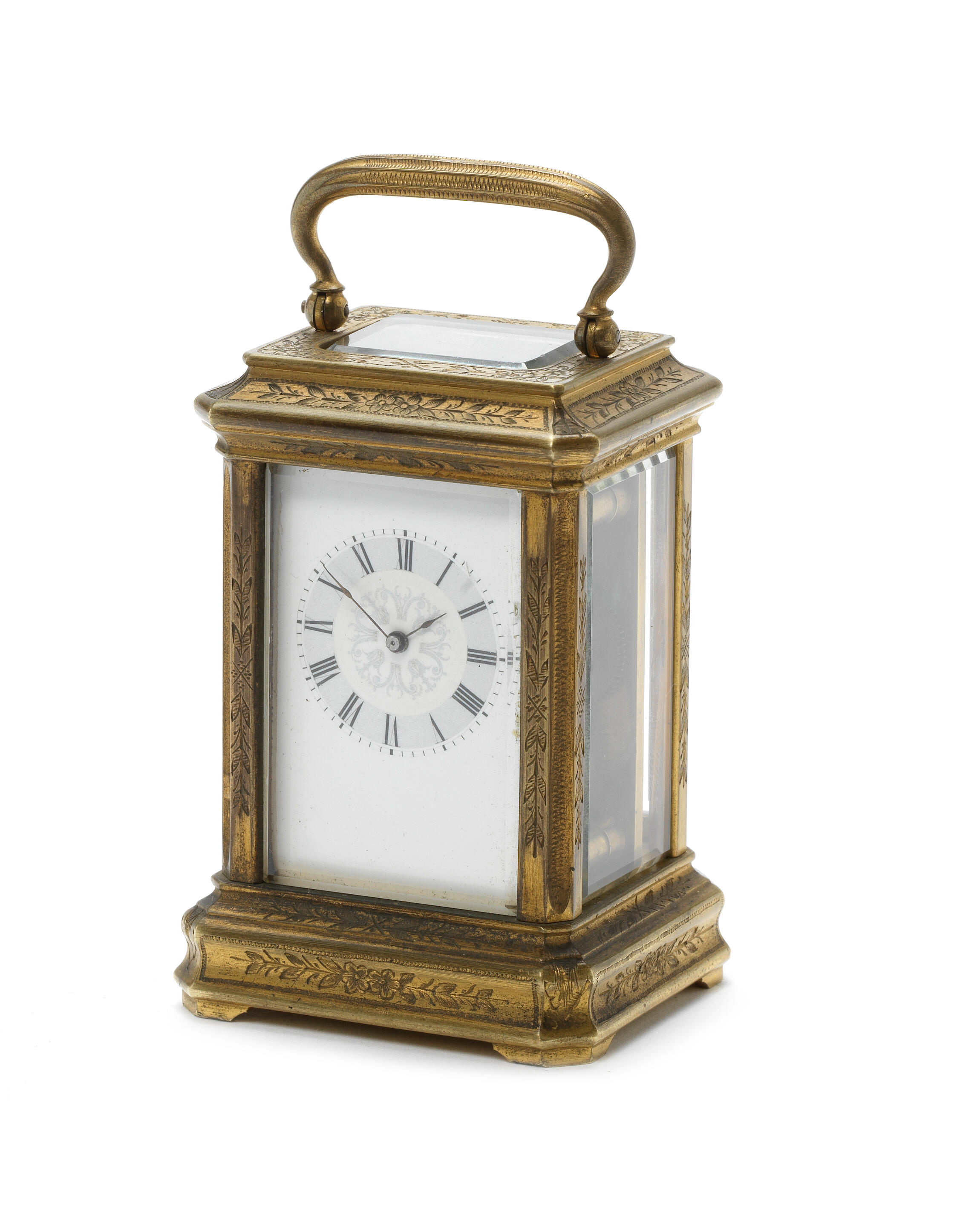 Bonhams : A late 19th century French gilt brass carriage timepiece of small size