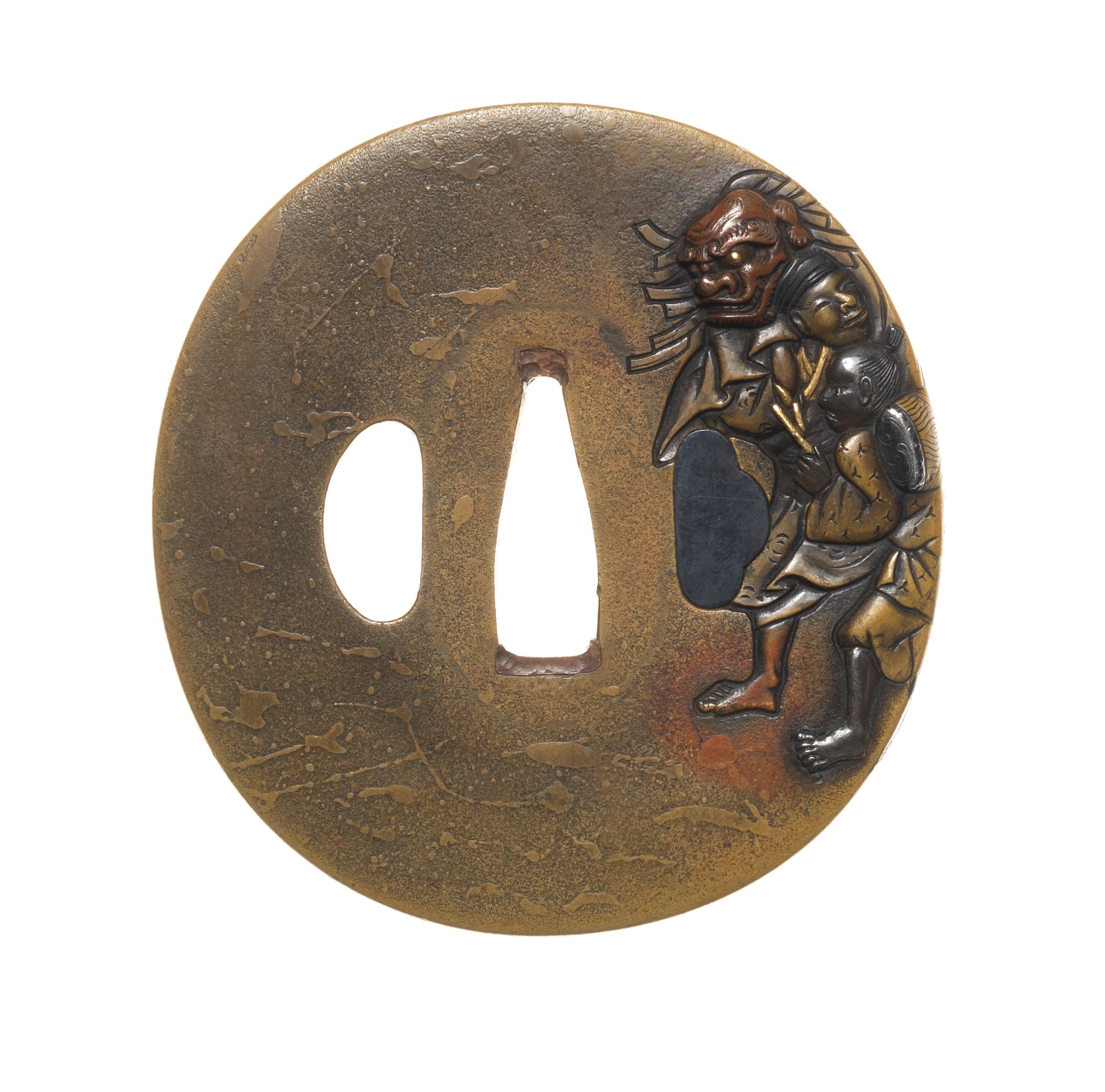 Bonhams : A sentoku tsuba By Sadayasu, late 18th century