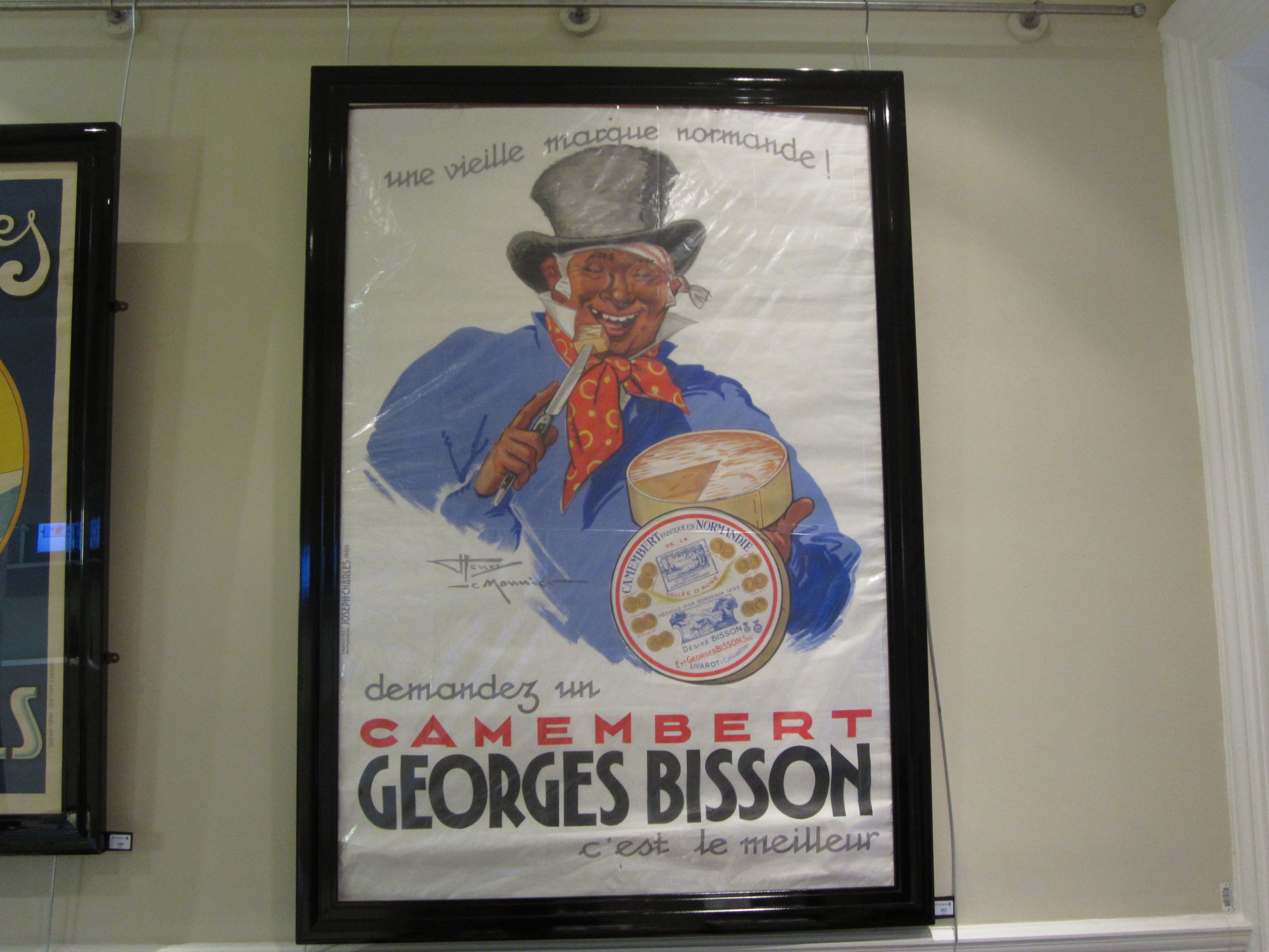 Bonhams : A 1930s French advertising poster for Georges Bisson Camembert