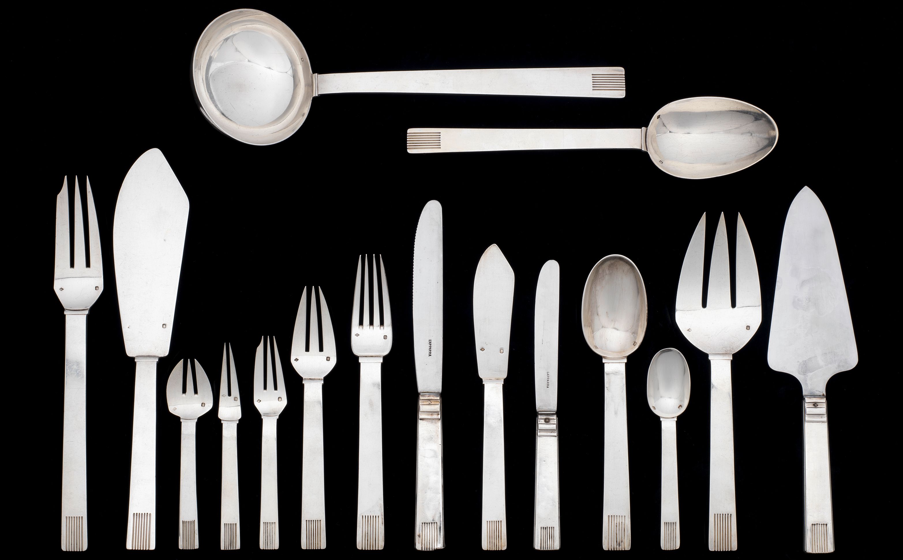 Bonhams : Henri Lapparra Canteen of Silver Cutlery circa 1930 ...