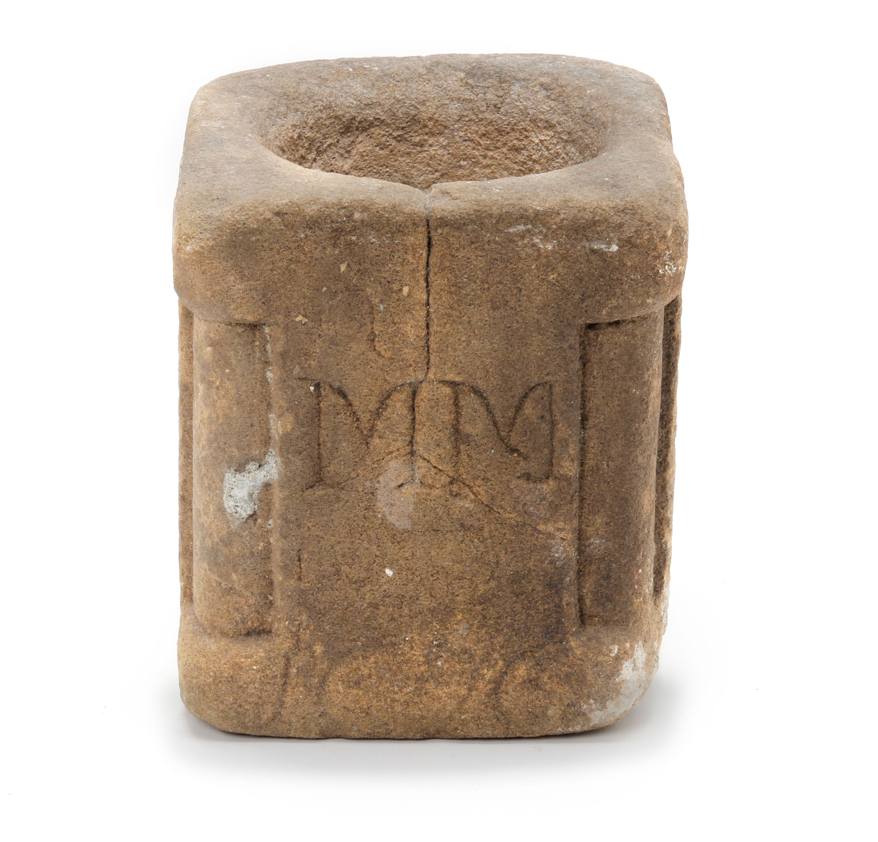 Bonhams : A rare William III sandstone mortar, dated 1696