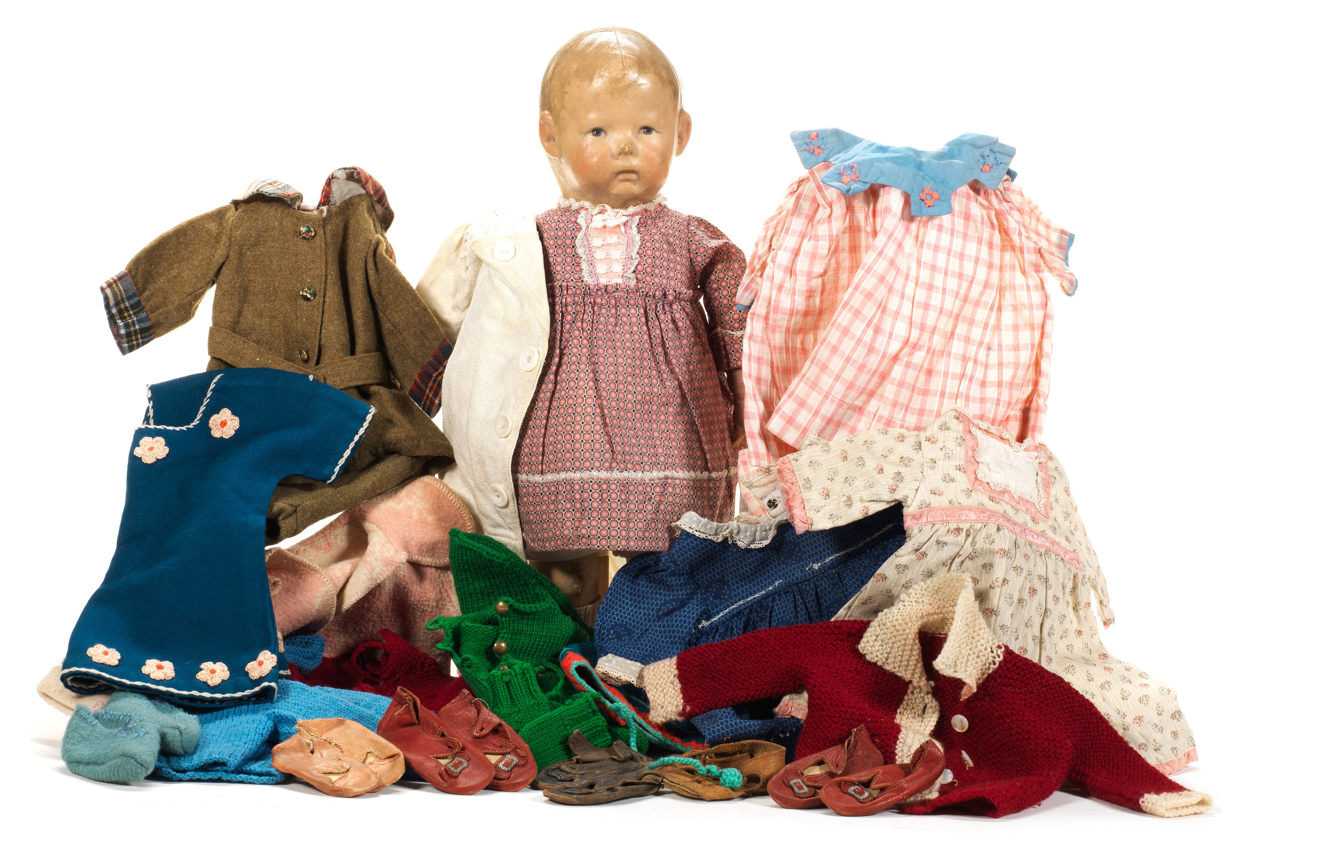 Bonhams : kathe Kruse doll 1 and trousseau, circa 1915