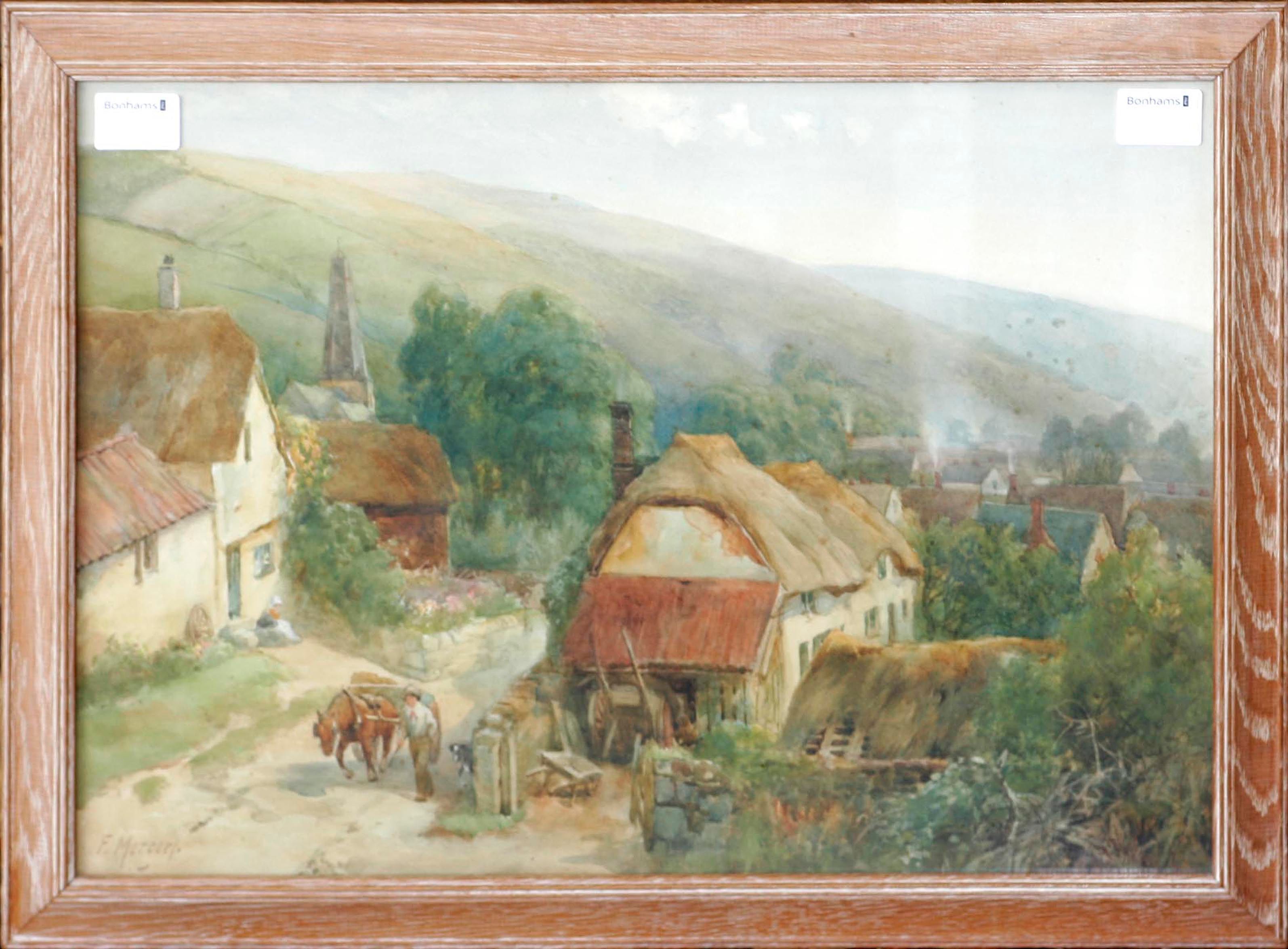 Bonhams : Frederick Mercer (British) Thatched Cottages
