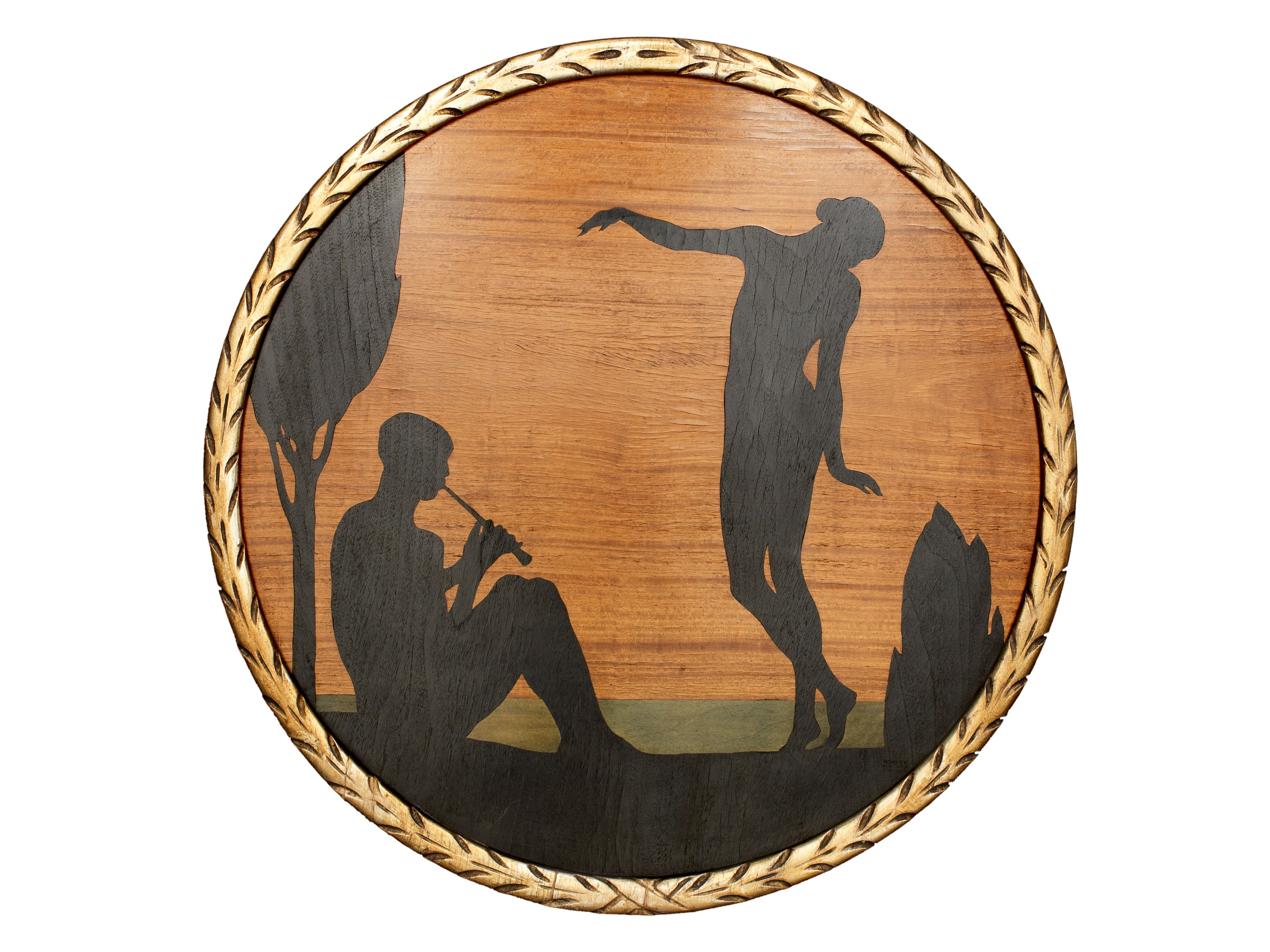 Bonhams : William Chase for A. J. Rowley 'Piper and Dancer' a Marquetry ...