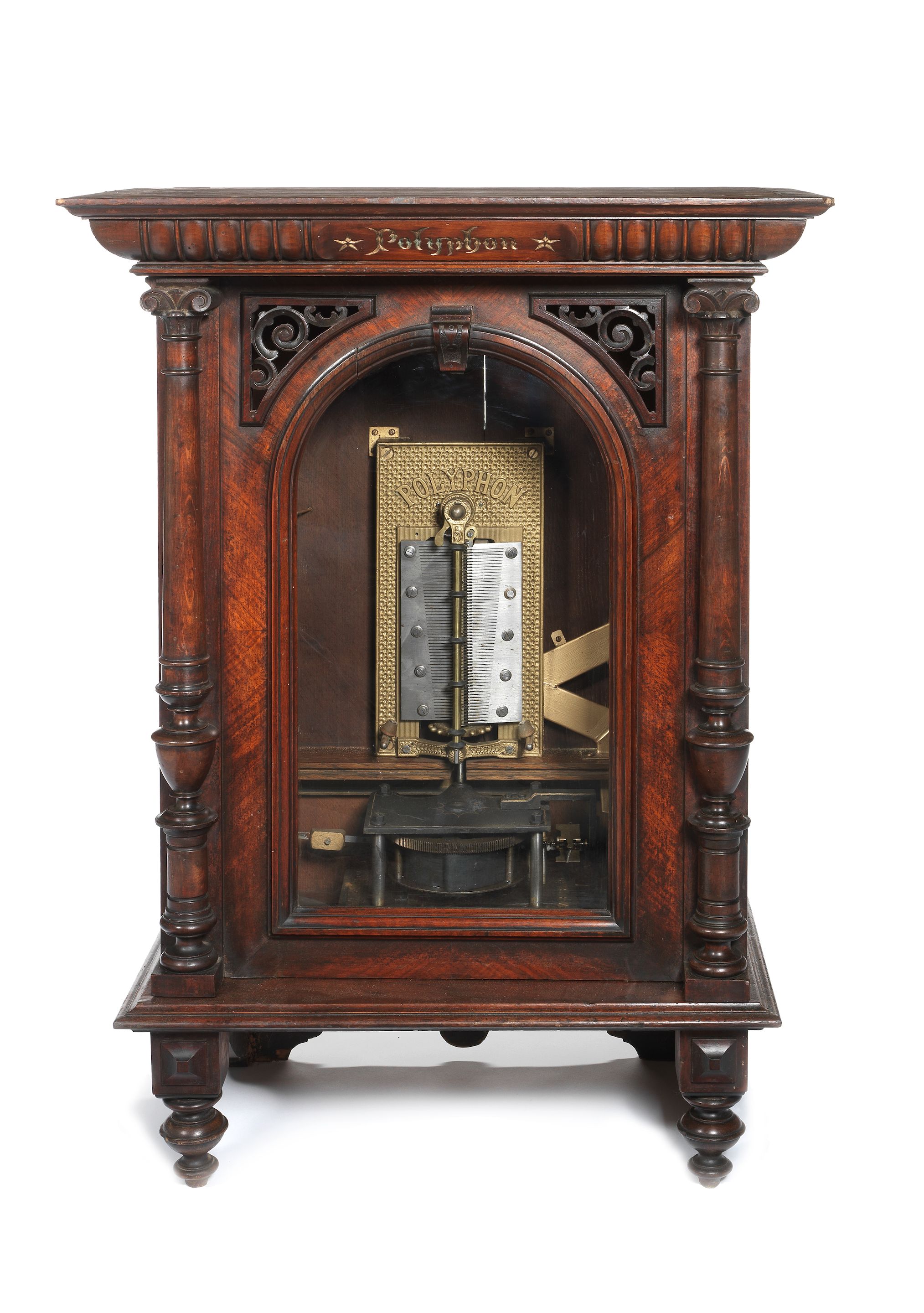 Bonhams : A 19.5/8-inch Polyphon coin-operated upright disc musical box,