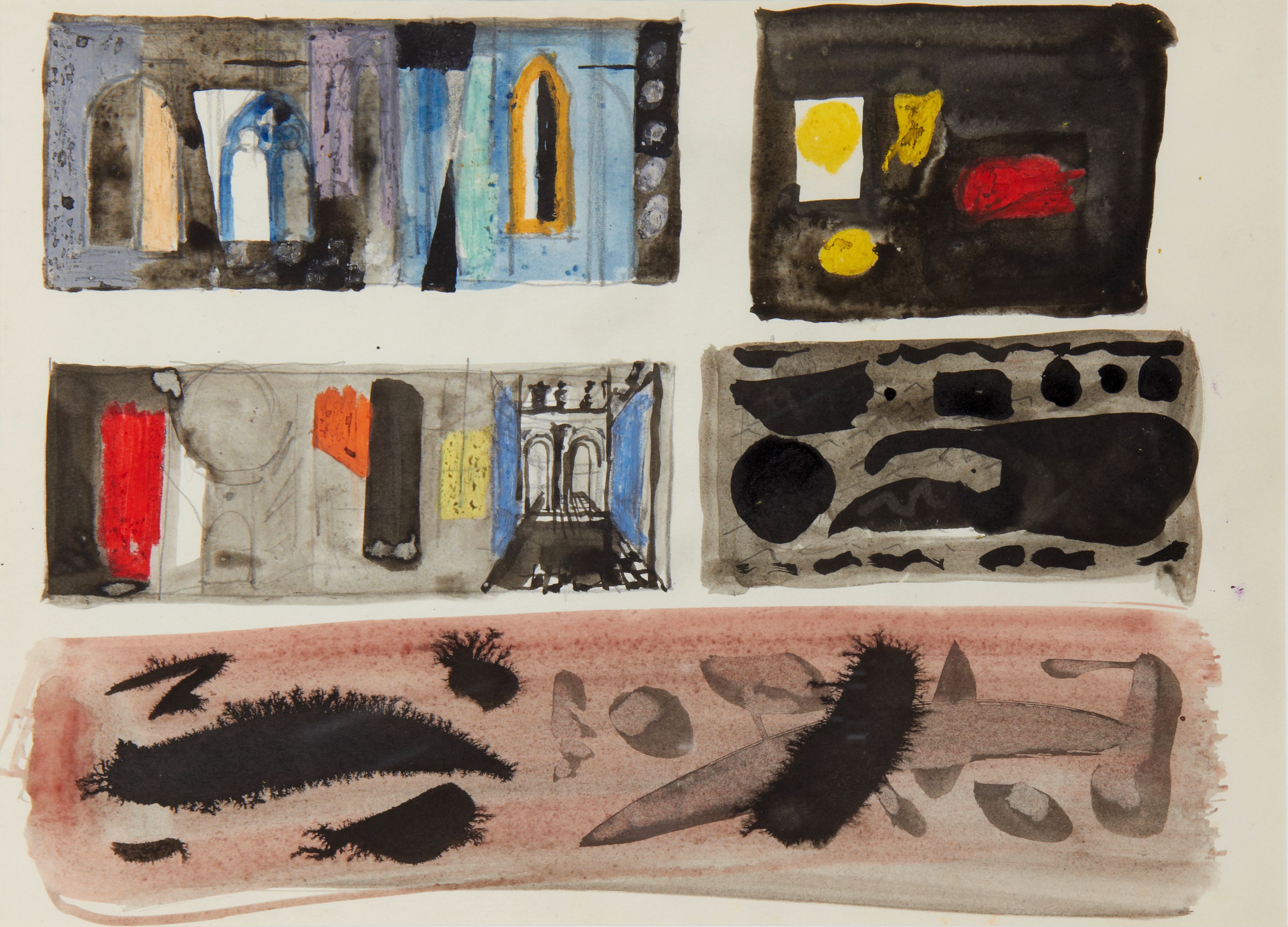 Bonhams : John Piper C.H. (British, 1903-1992) Sheet of abstract studies