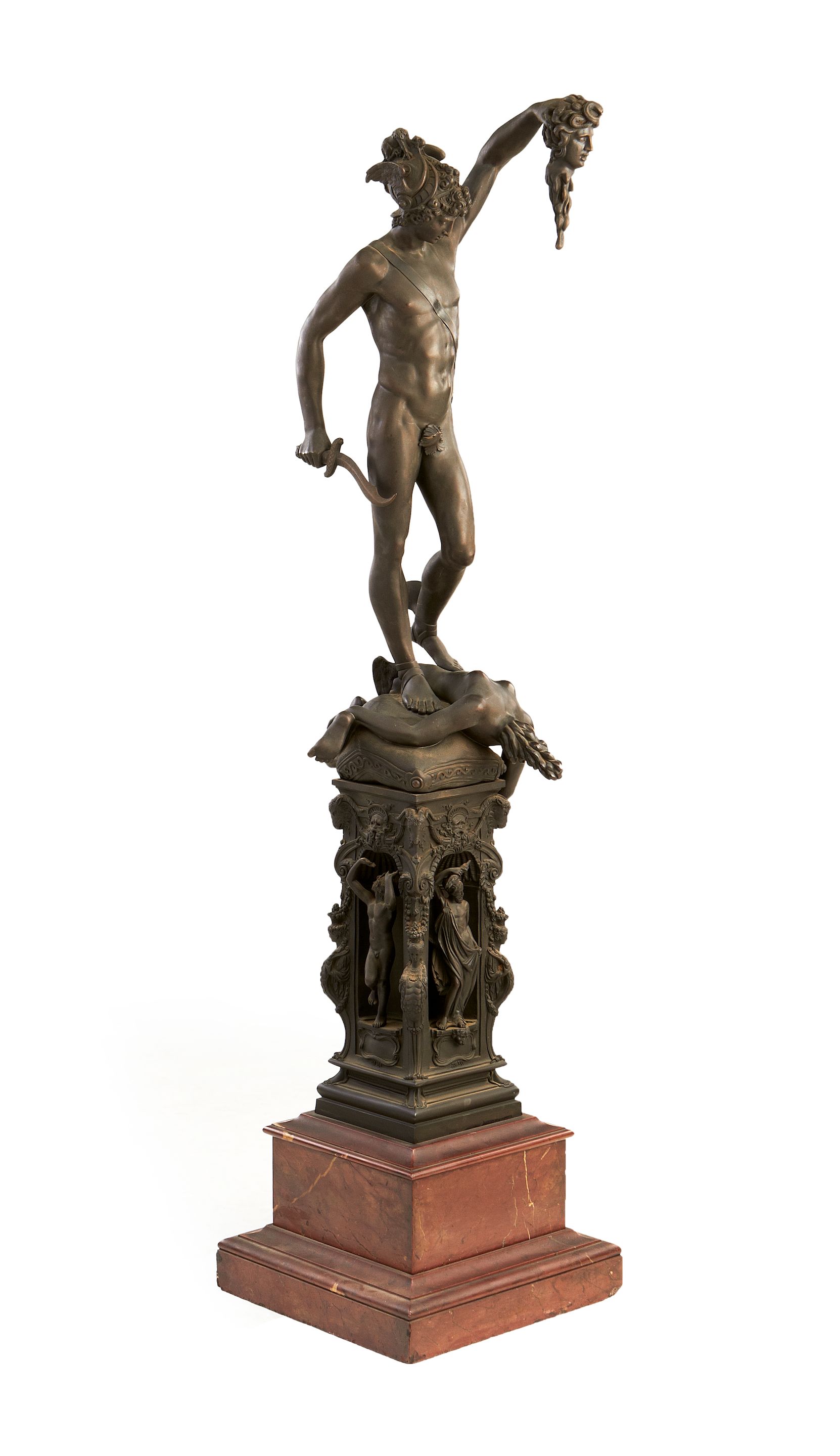 Bonhams : After Benvenuto Cellini, Italian (1500-1571) A 19th century spelter figure of Perseus ...