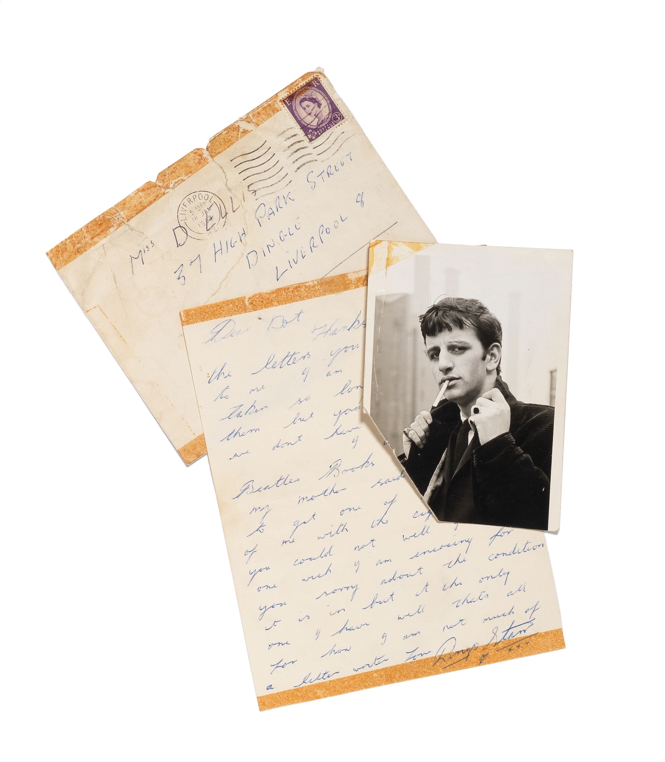 Bonhams : A rare letter from Ringo Starr to a fan, 1963,