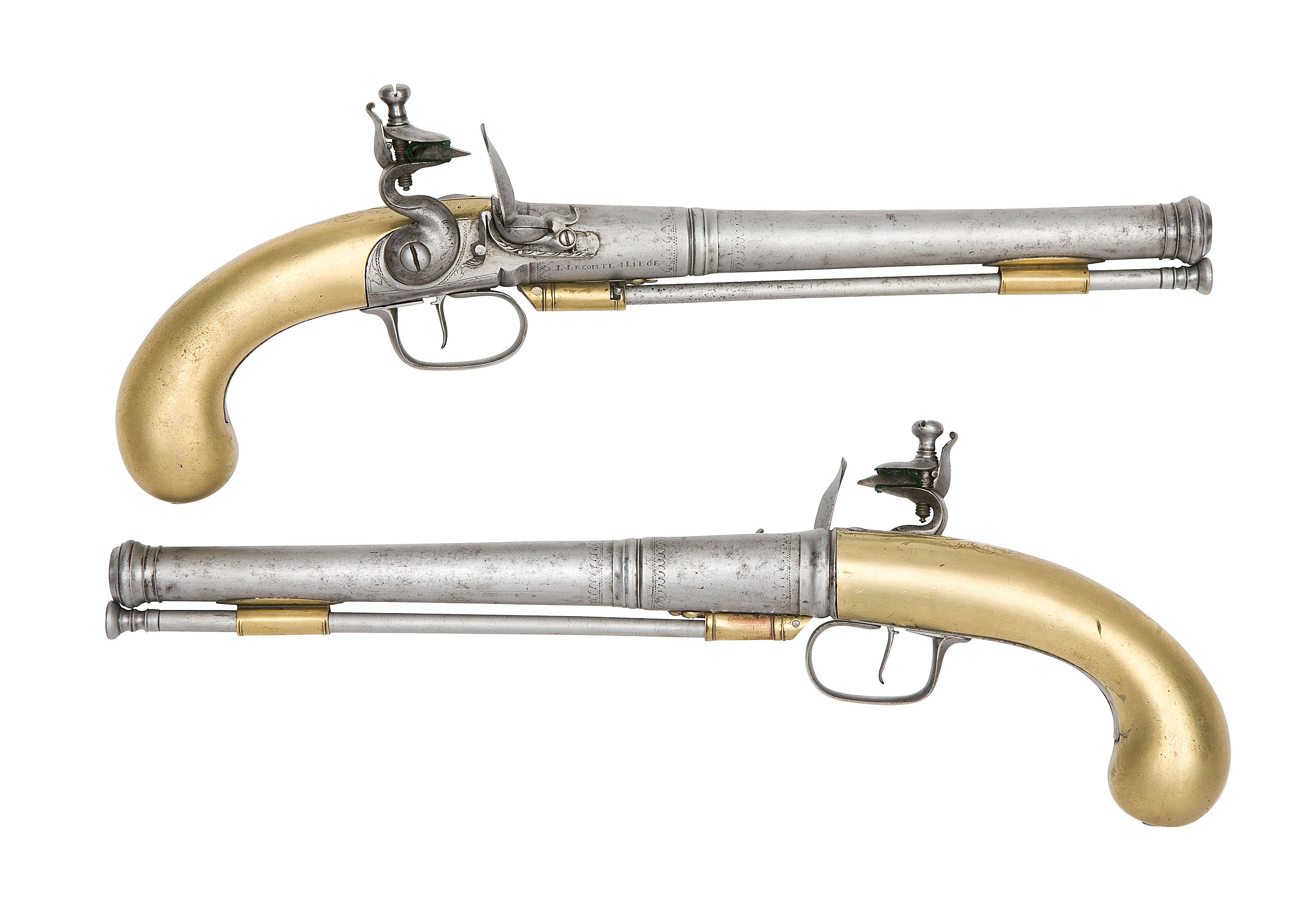 Bonhams : A Pair Of Liège 20-Bore All-Metal Flintlock Box-Lock Pistols ...