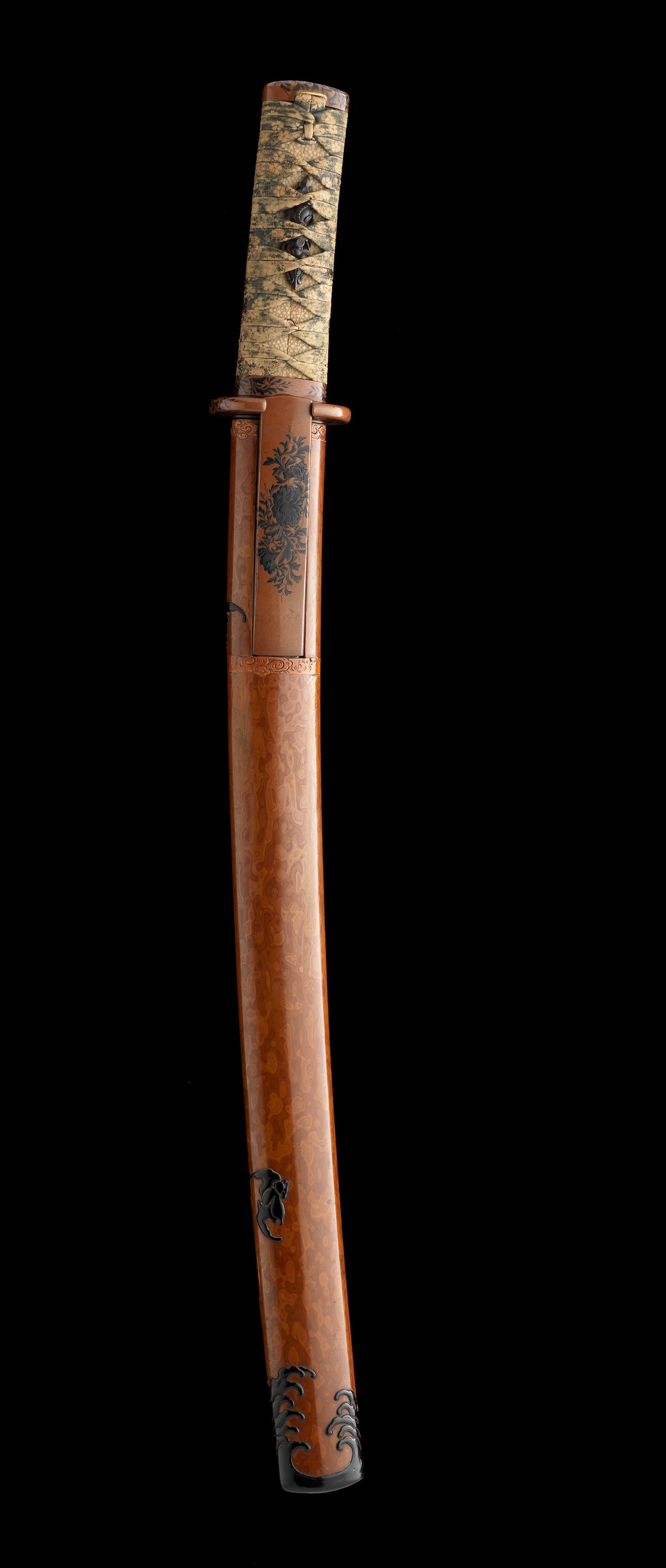 Bonhams : A Yamato Shizu wakizashi with shonai fittings Blade 15th ...