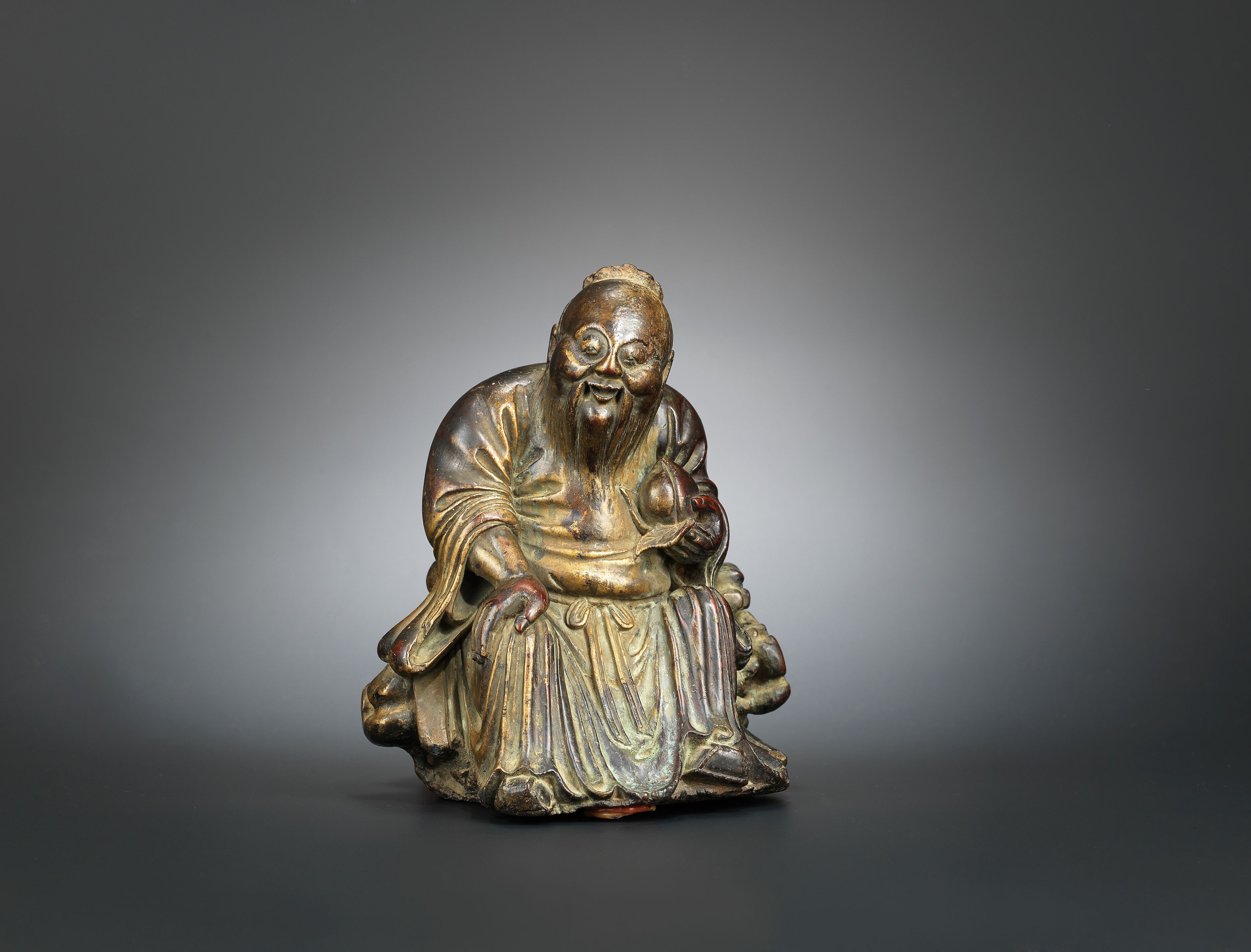 Bonhams : A rare bamboo figure of Dongfang Shuo Early Qing dynasty