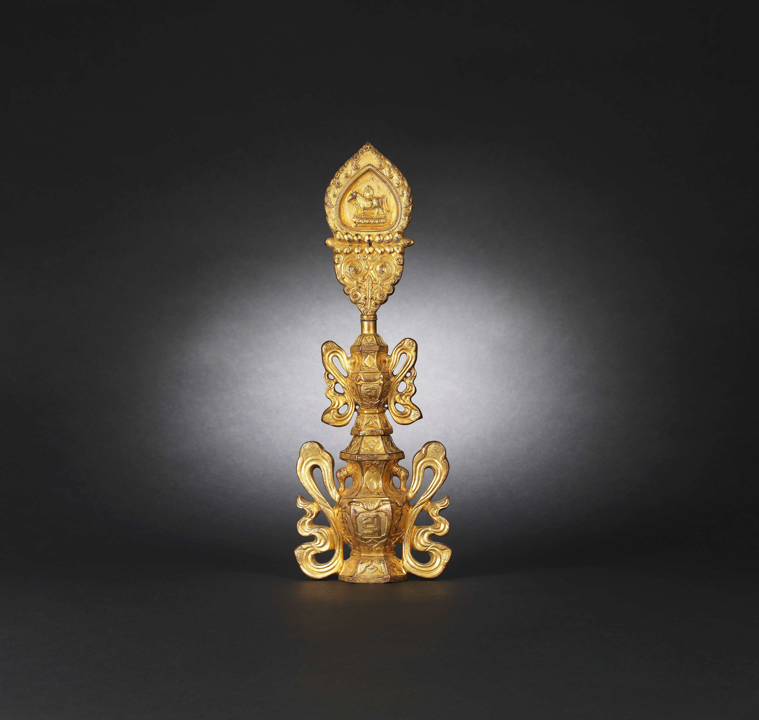 Bonhams : A gilt-copper altar emblem Qing dynasty