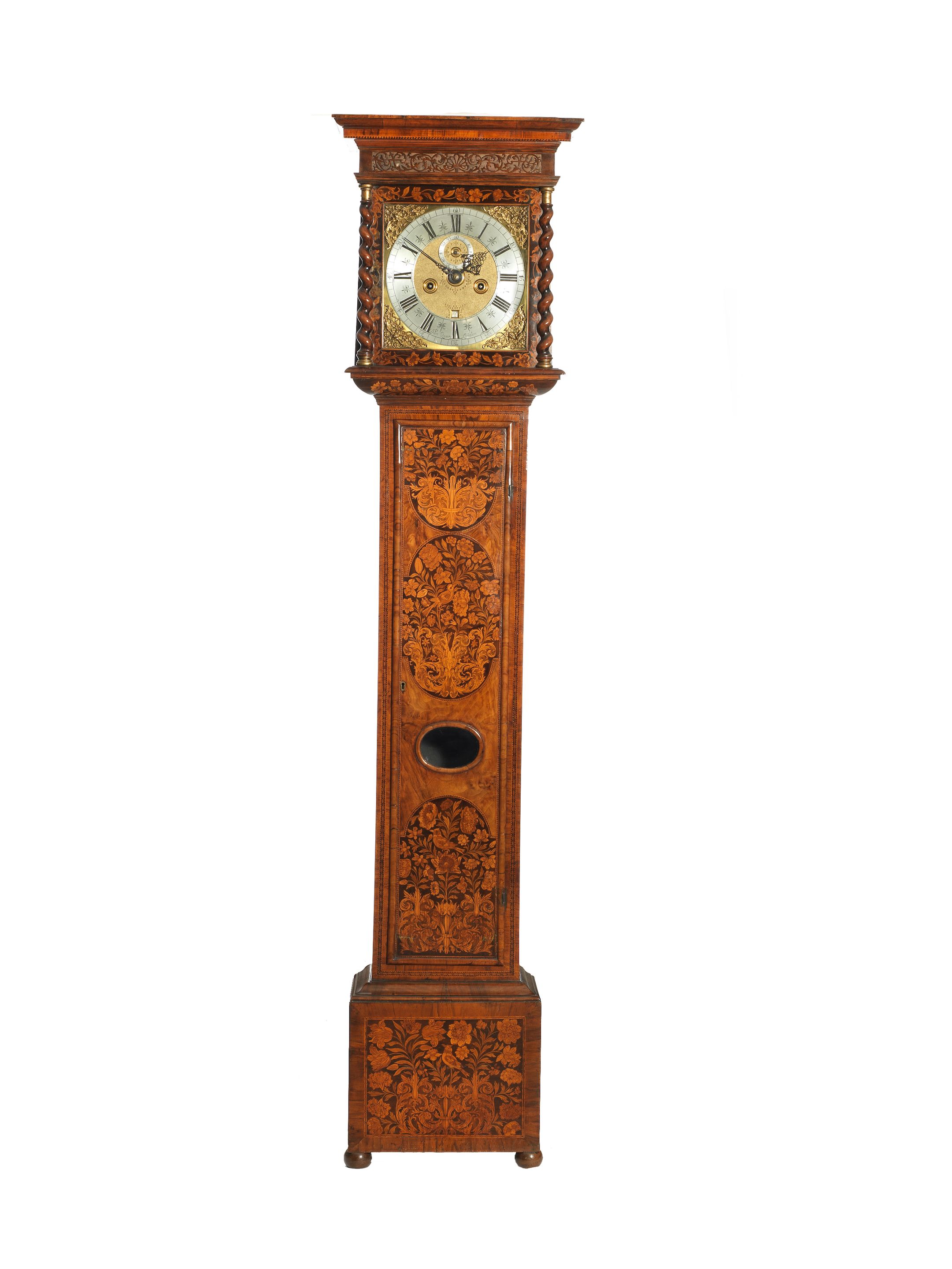 Bonhams : A fine late 17th century walnut and marquetry longcase clock ...