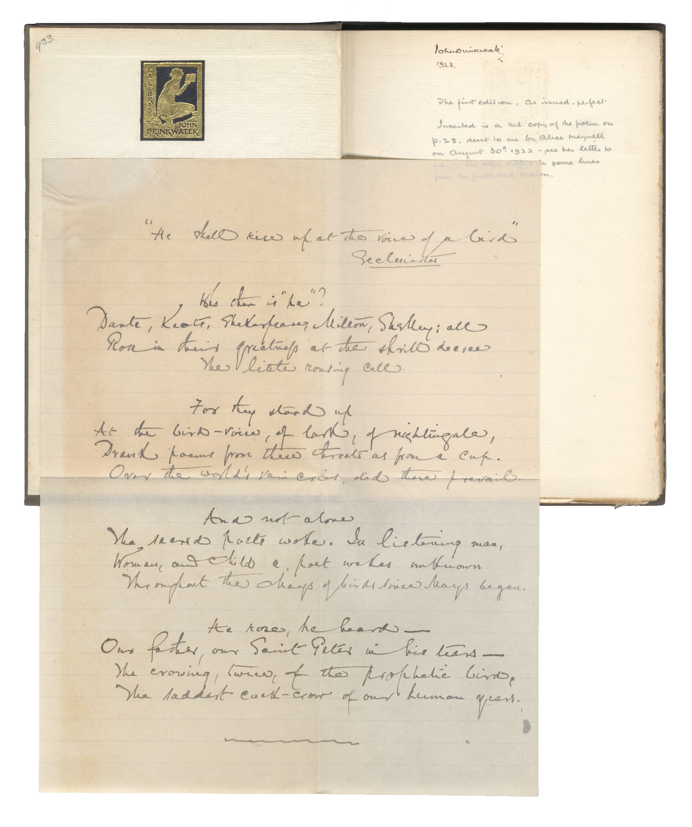 Bonhams : MEYNELL, ALICE (1847-1922) and FRANCIS MEYNELL (1891-1975 ...