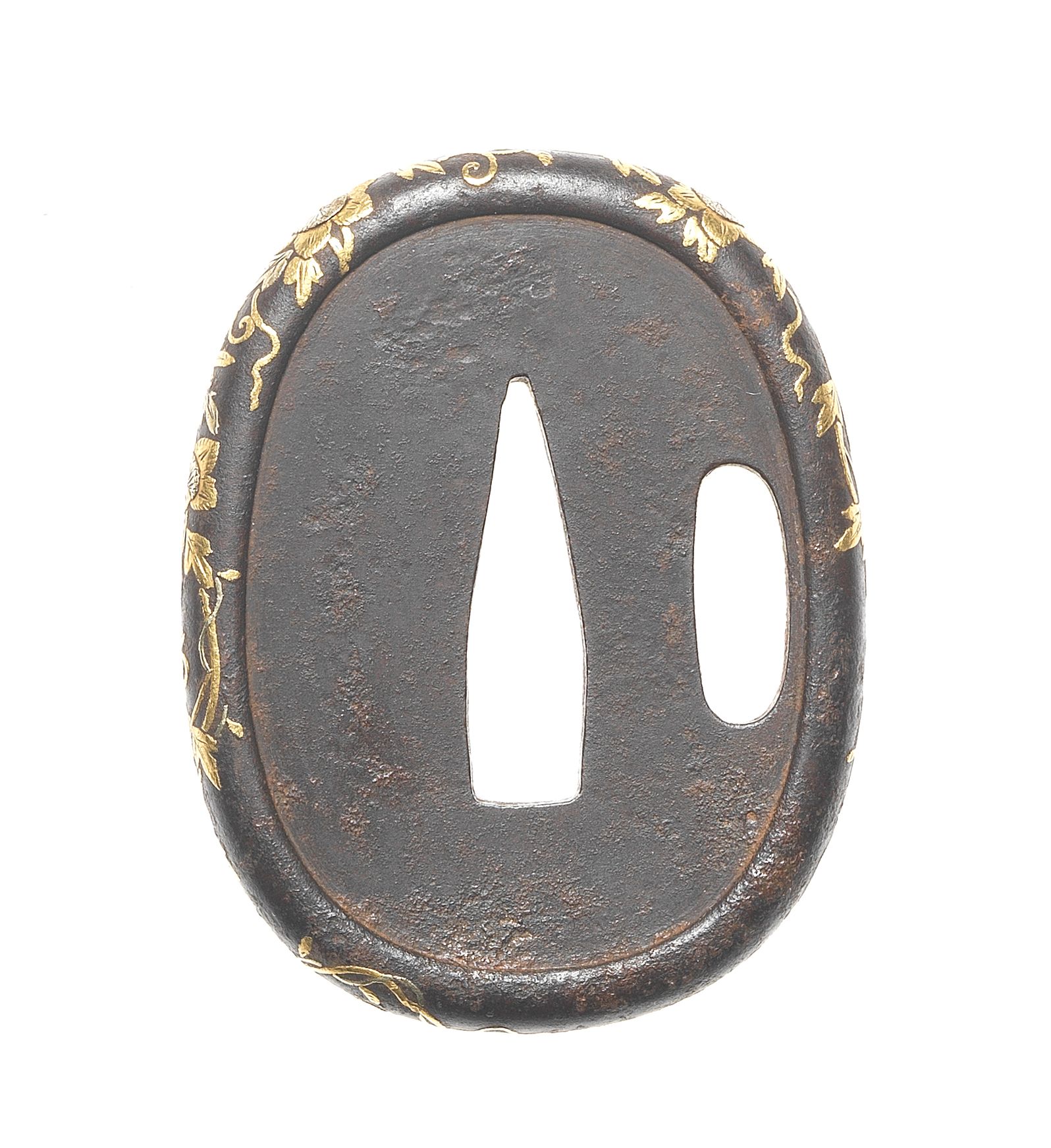 Bonhams : A Higo tsuba, fuchi-gashira and kojiri 19th century