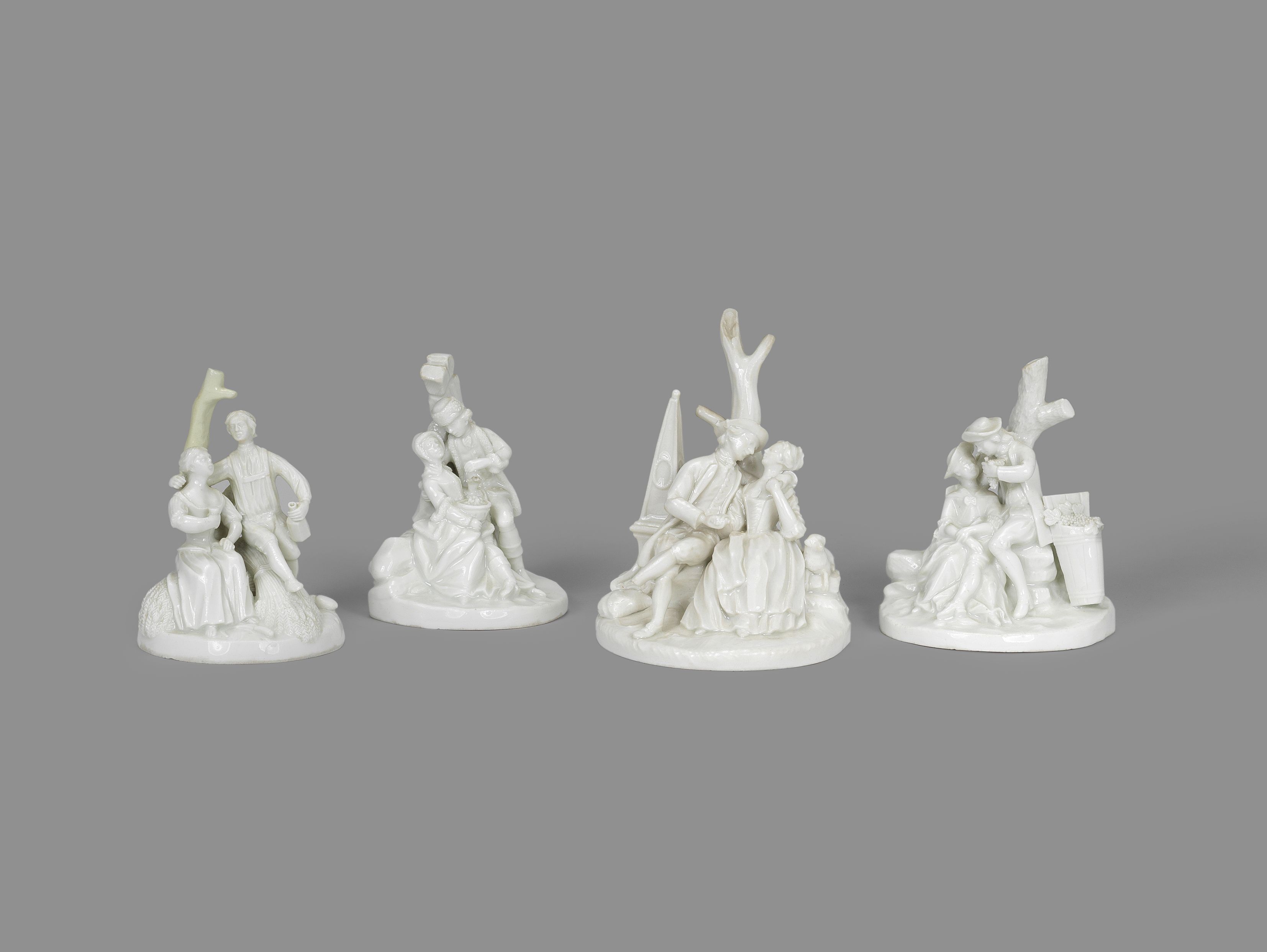 Bonhams : A set of four small German porcelain groups allegorical of ...