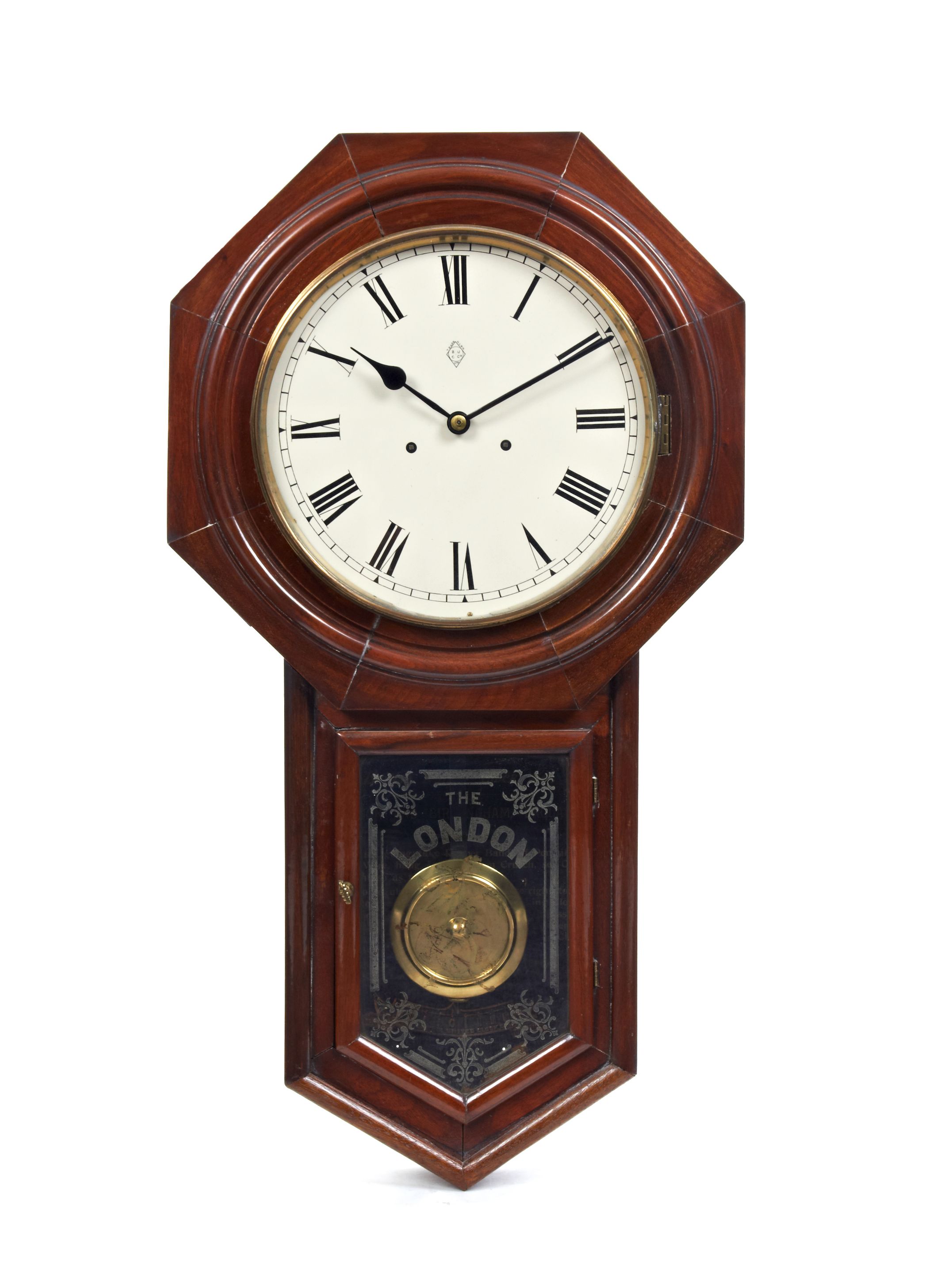 Bonhams : A late Victorian walnut framed drop dial wall clock 'The ...