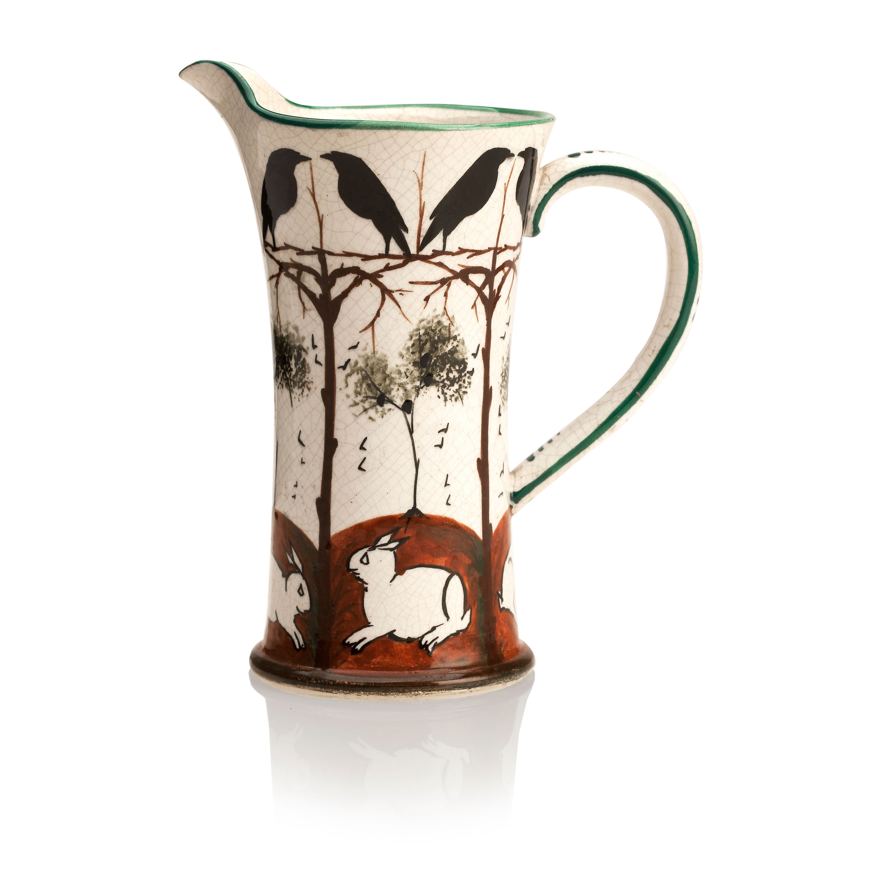 Bonhams : A rare Earlshall 'Rooks and Rabbits' Derby milk jug