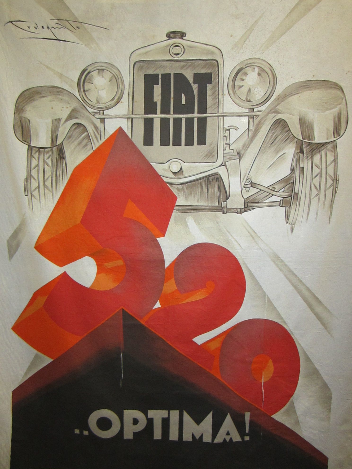 Bonhams Cars : A 'Fiat 520 ..Optima' advertising poster after Plinio ...