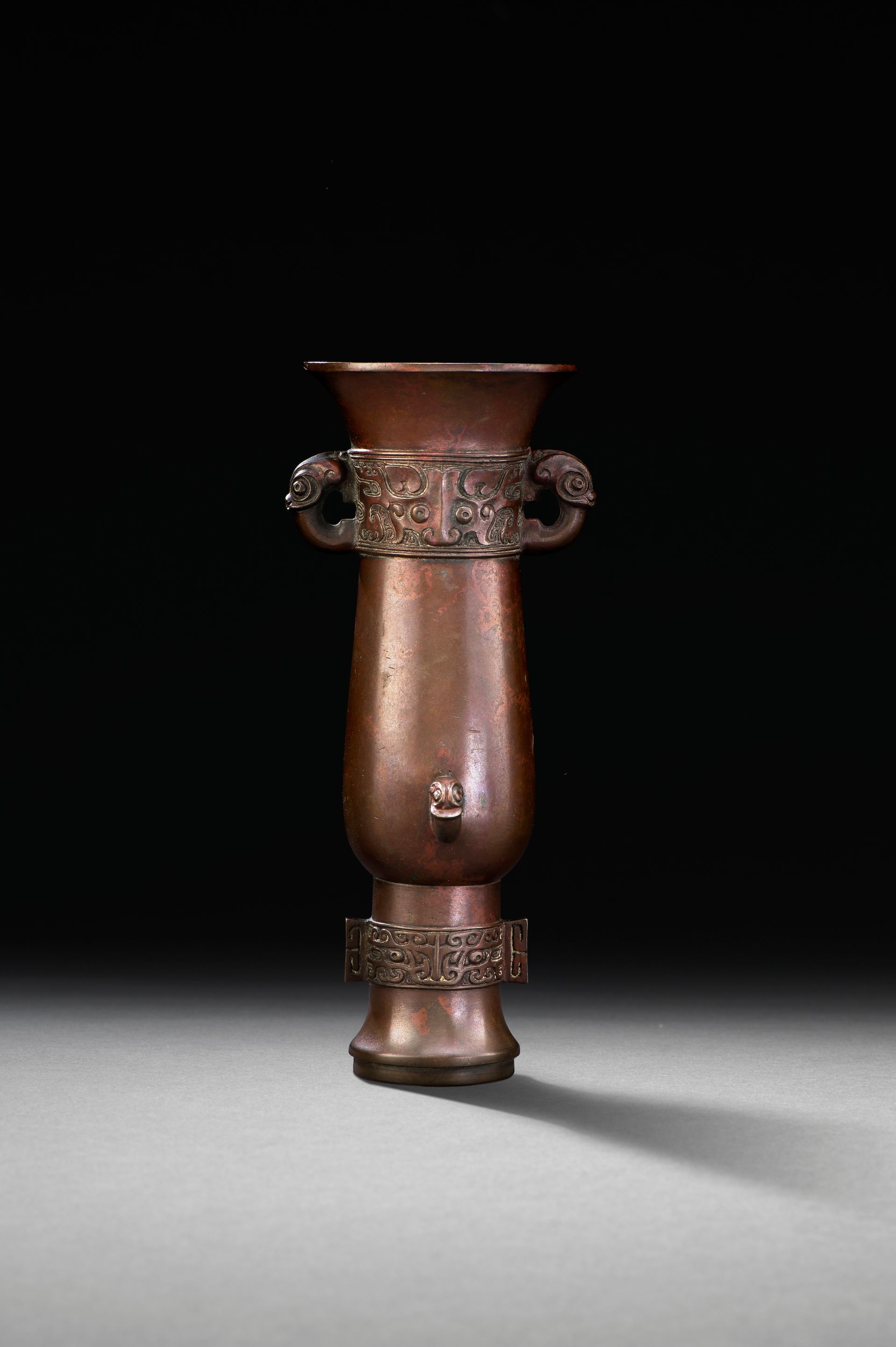 Bonhams : An archaistic bronze vessel, zun Mid Qing dynasty