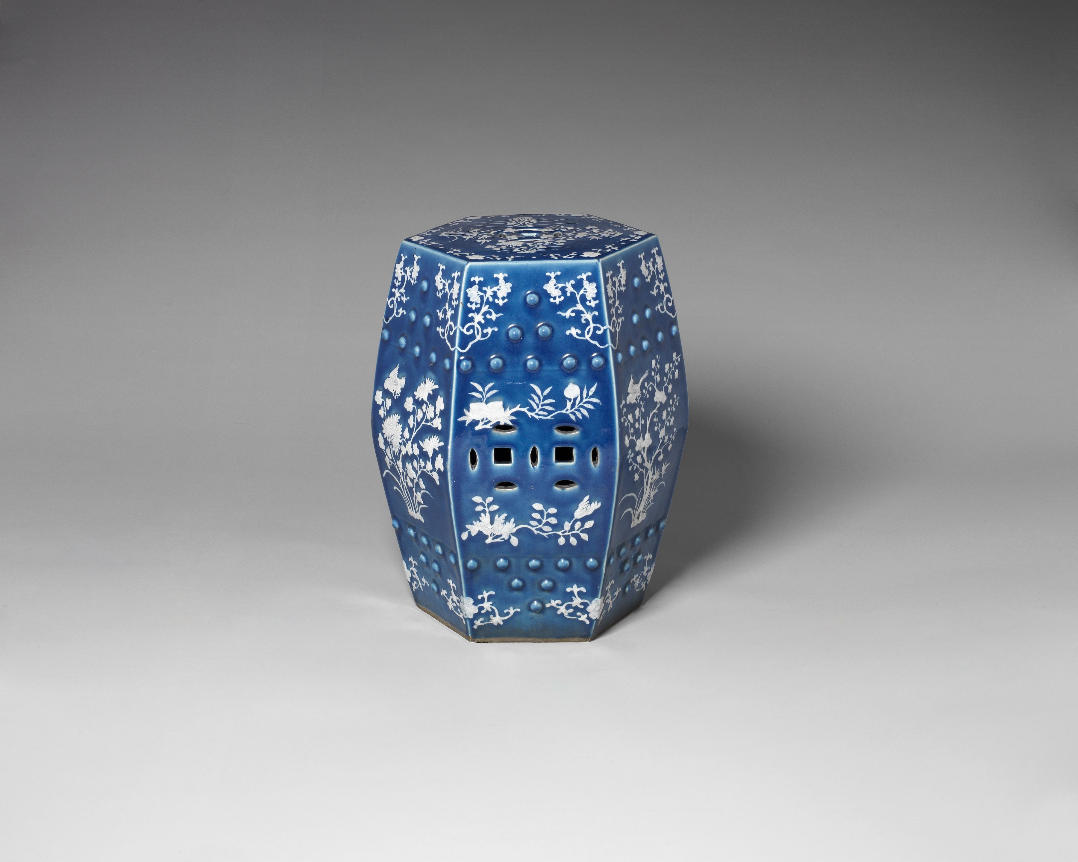 Bonhams : A powder blue glazed hexagonal garden seat 19th/20th century