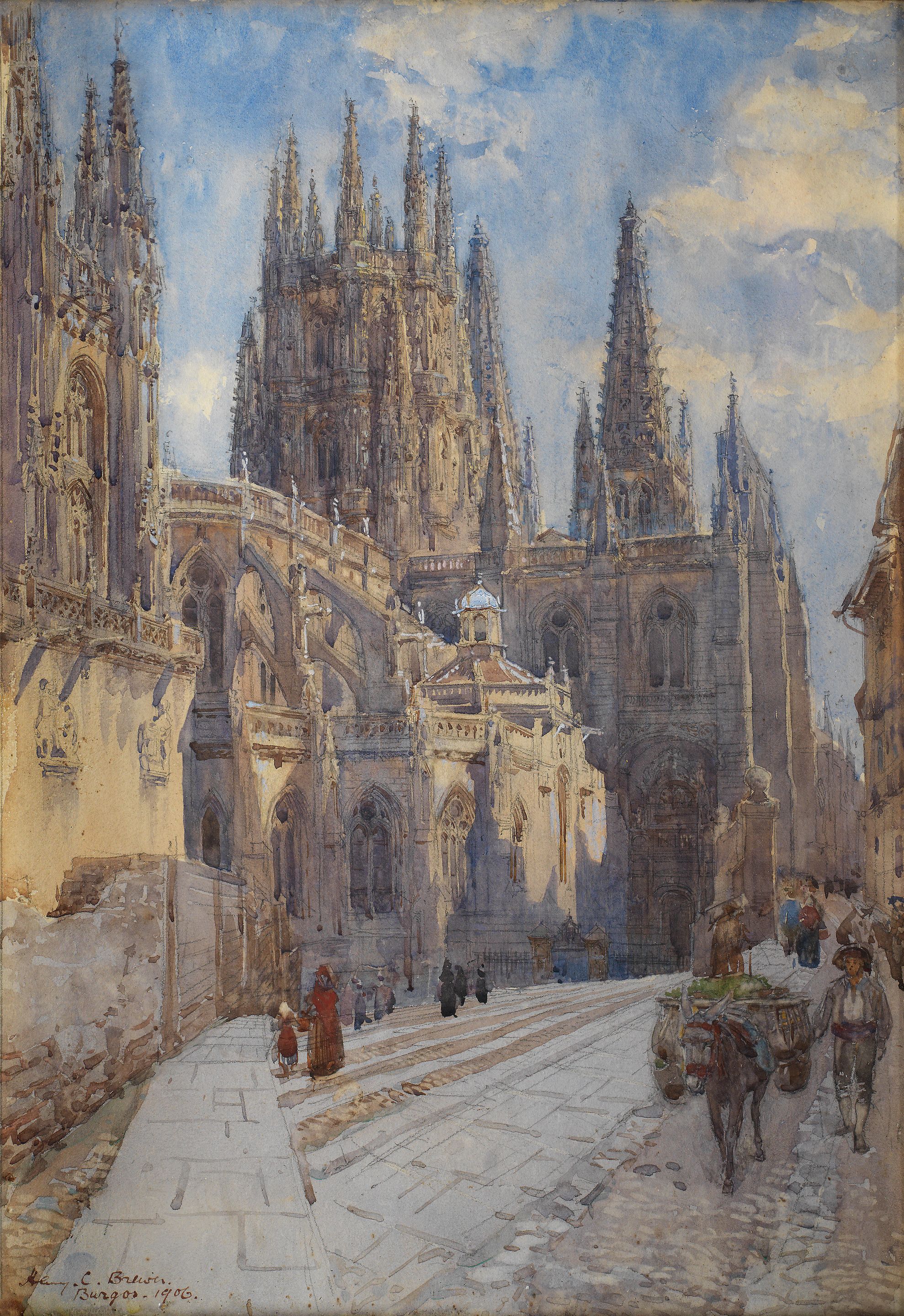 Bonhams : Henry Charles Brewer (British, 1866-1950) Burgos Cathedral