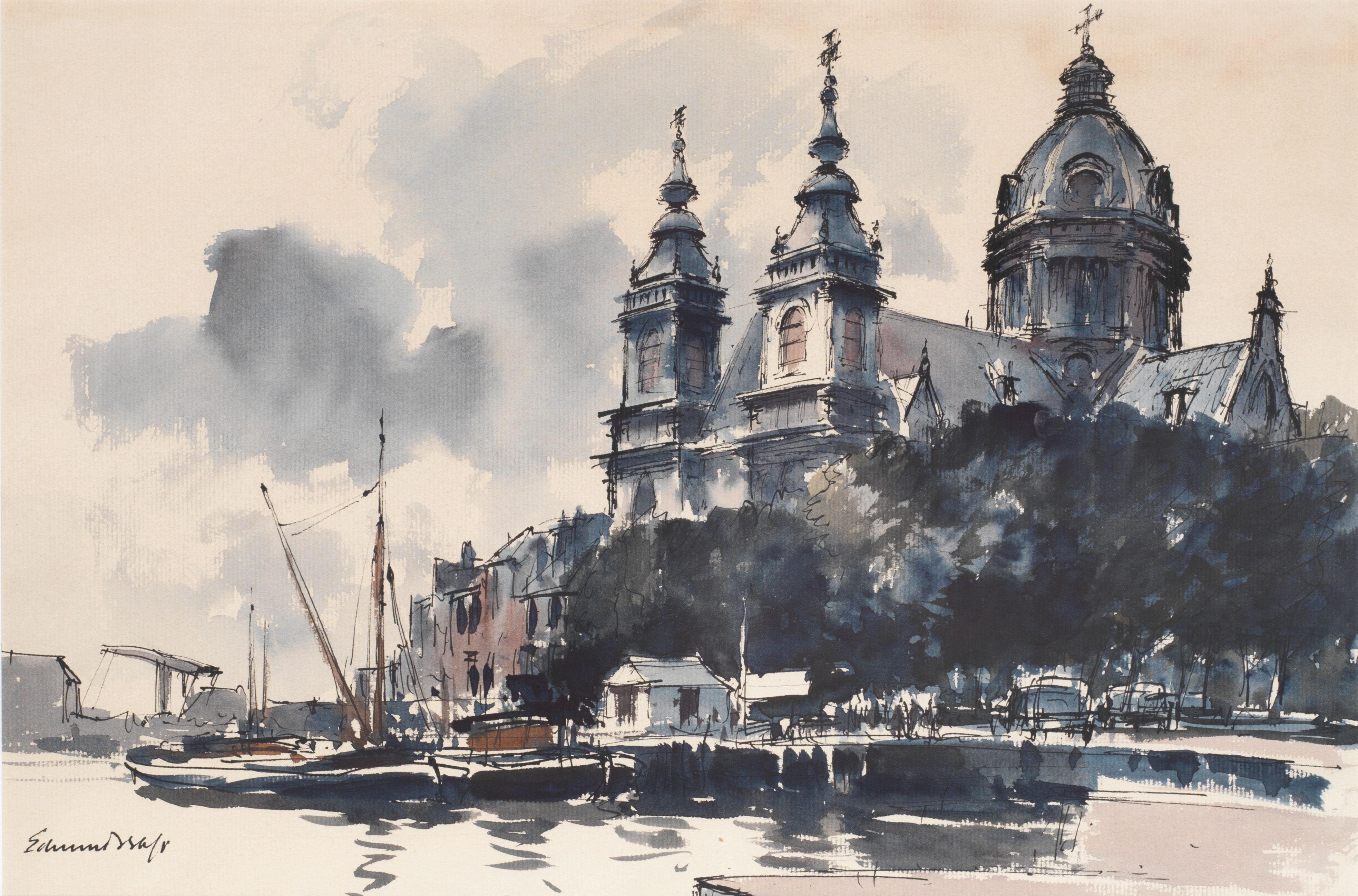 Bonhams : Edward Seago, RWS (British, 1910-1974) The church of Saint ...